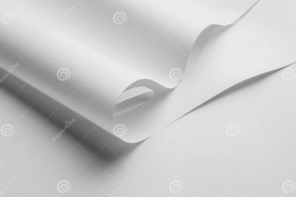 A Blank Sheet of White Paper with a Curved Edge, Ideal for Use in ...