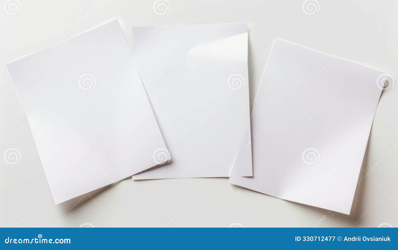 Blank Sheets of Paper Arranged on a White Surface Stock Image - Image ...
