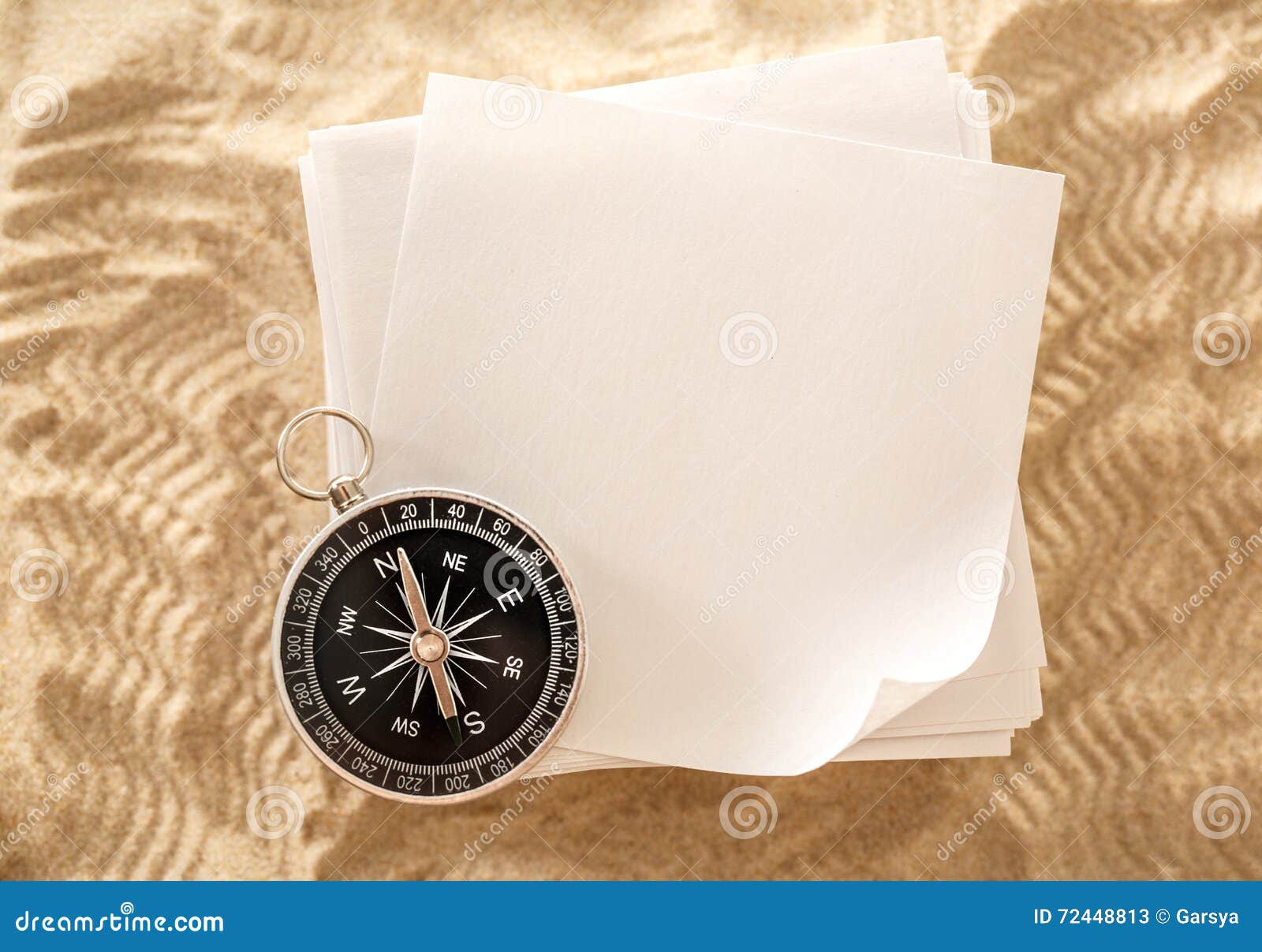 Blank Sheets of Paper with Compass Stock Image - Image of border, paper ...