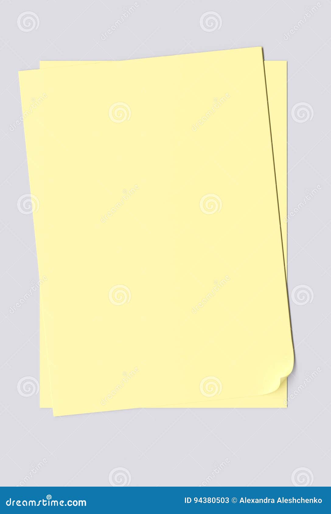 Blank Sheets of Yellow Paper Stock Illustration - Illustration of mock ...