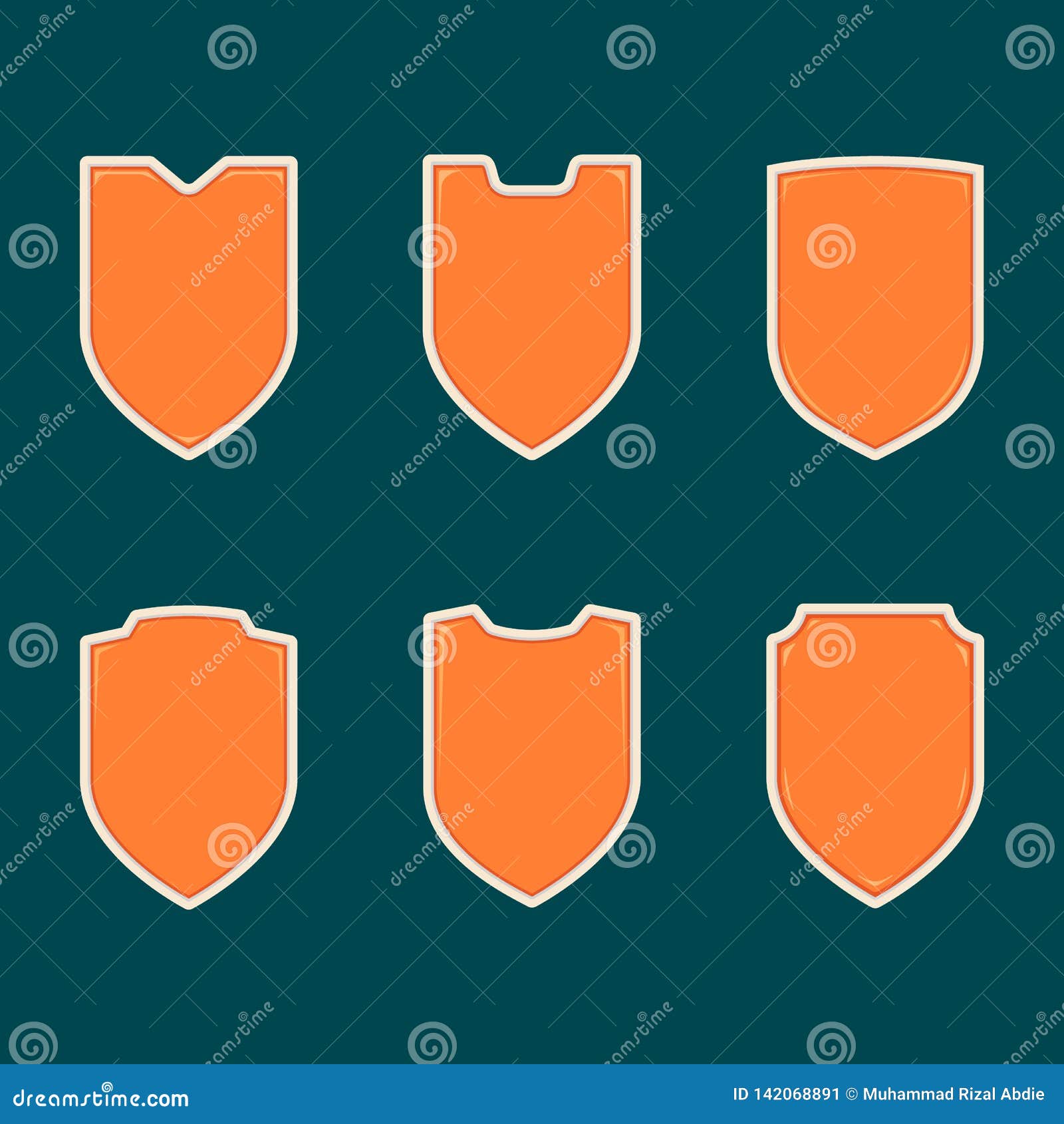 Blank Shield Badge Shape Template Vector Set Collection Stock Vector ...