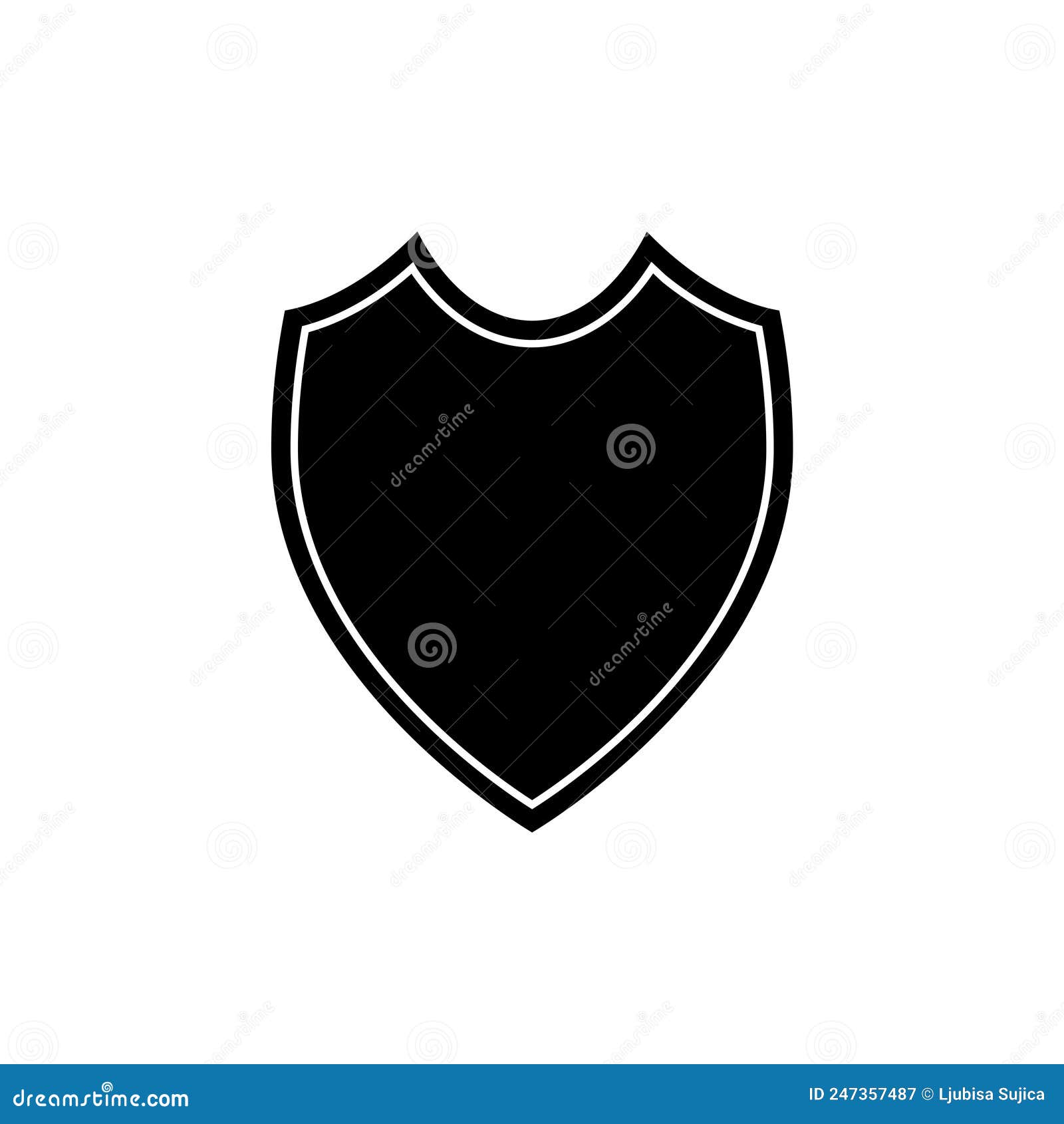Blank Shield Icon. Security and Protector Sign Isolated on White ...