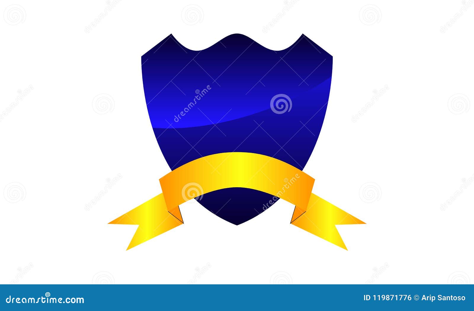 Blank Shield Ribbon Template Isolated Stock Vector - Illustration of ...