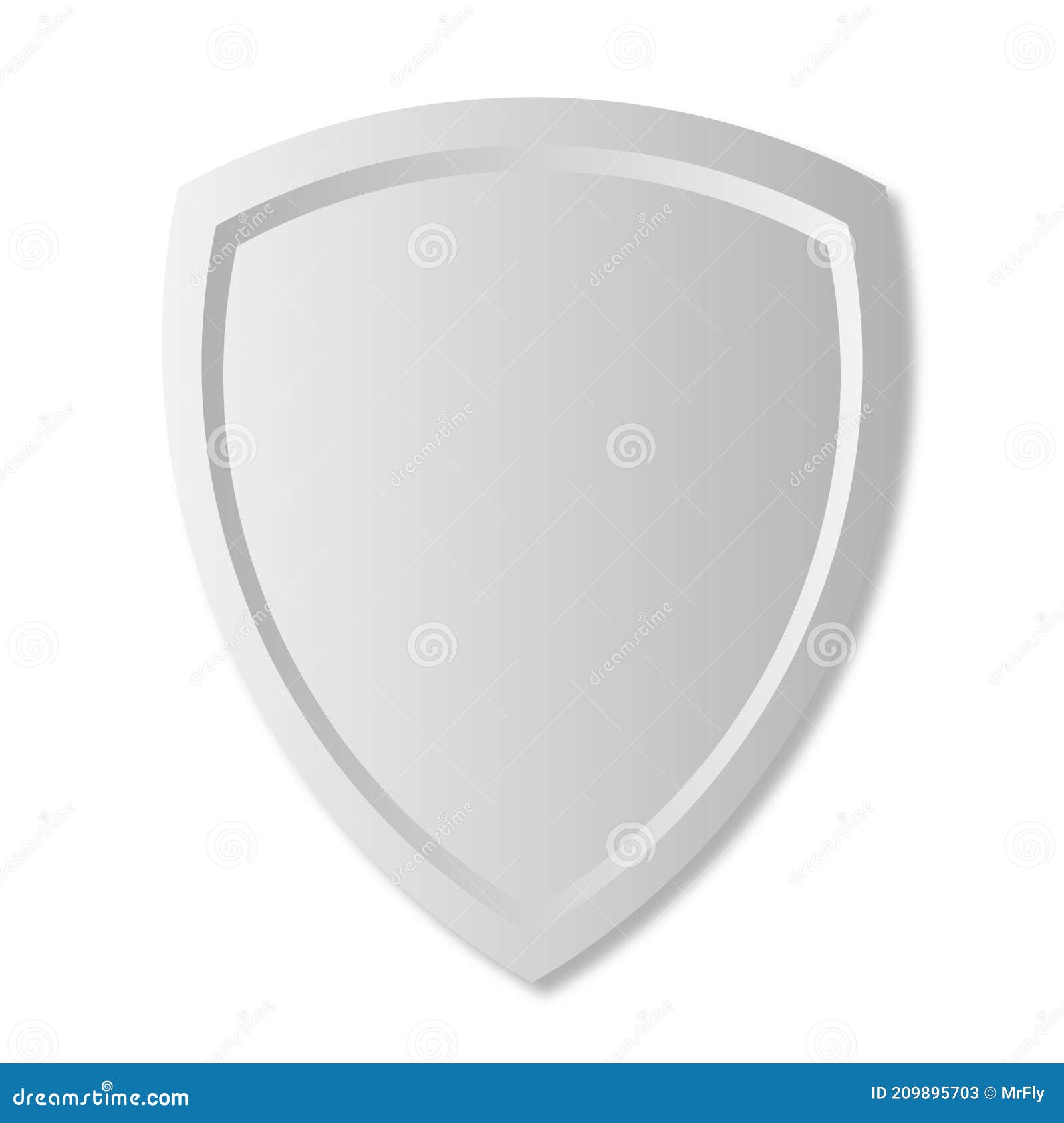 Silver Blank Shield Template, Vector Illustration Stock Vector ...