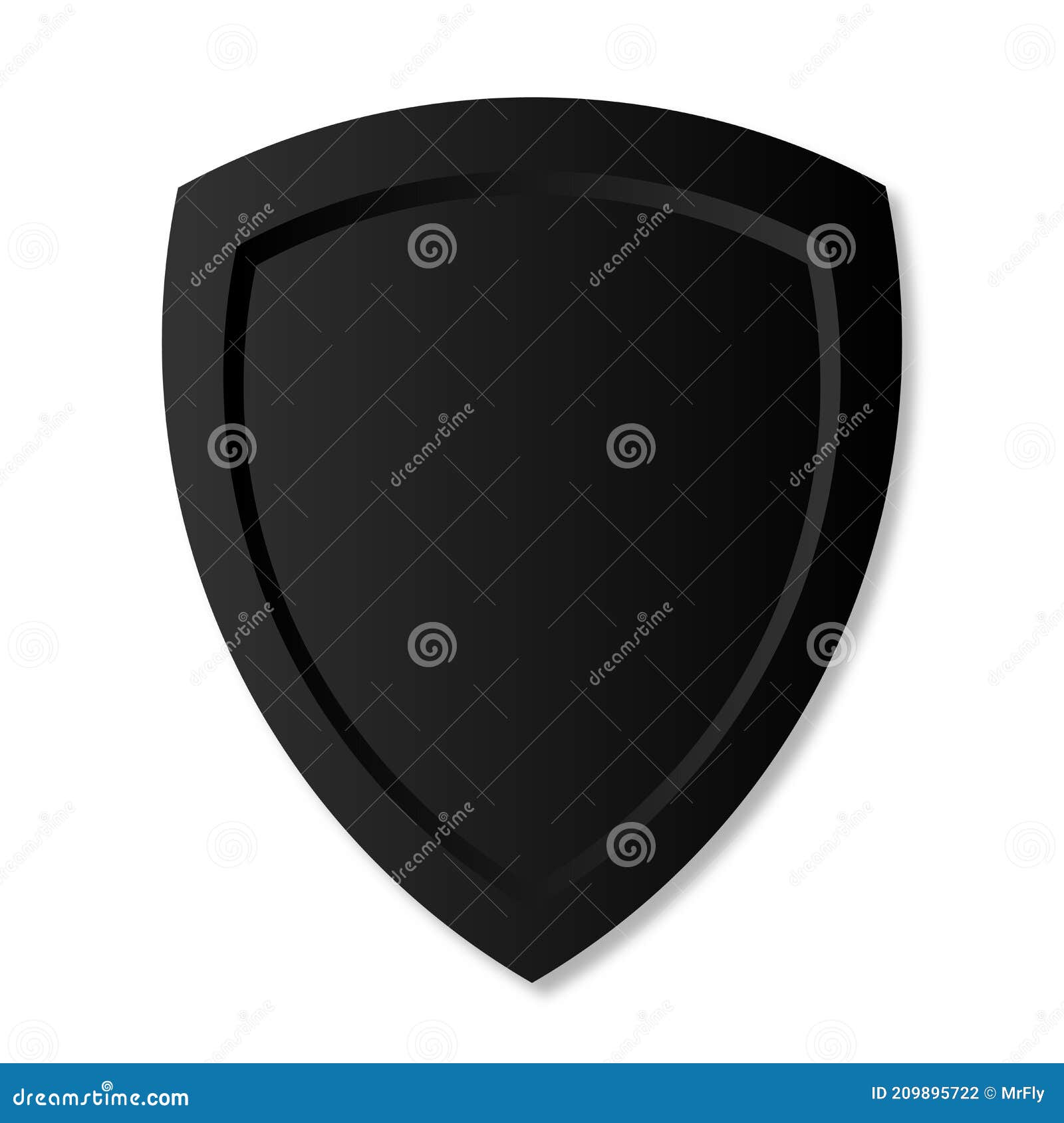 Black Blank Shield Template, Vector Illustration Stock Vector ...