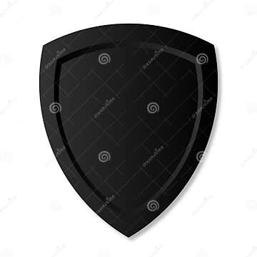 Black Blank Shield Template, Vector Illustration Stock Vector ...