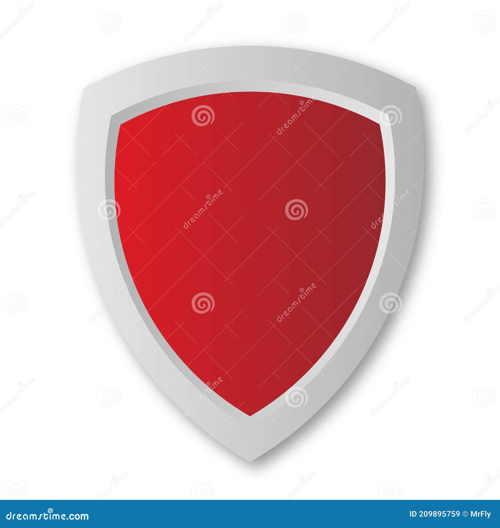 Silver and Red Blank Shield Template, Vector Illustration Stock Vector ...