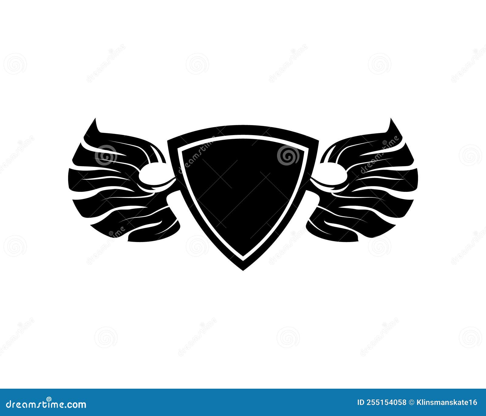 Blank Shield with Wings Logo Template Design Stock Vector ...