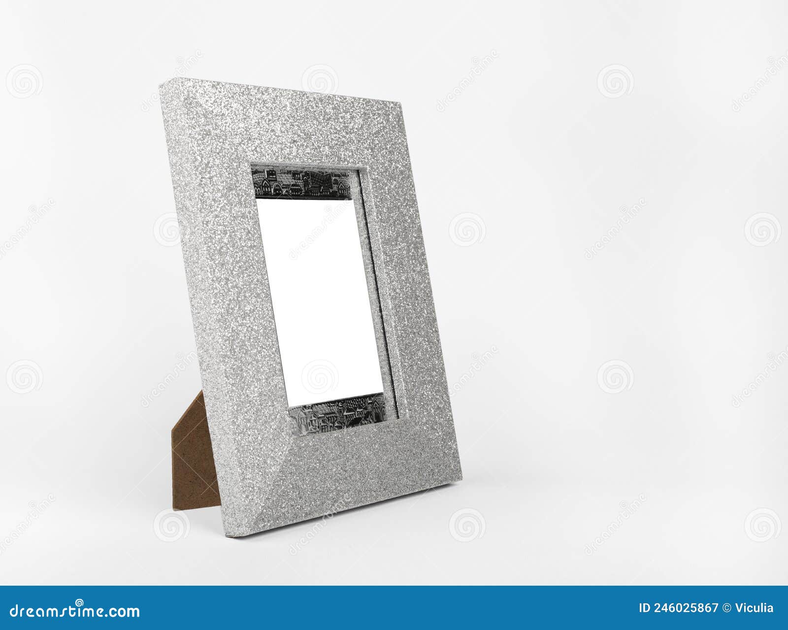 Blank Shining Silver Picture Frame with Clipping Path on White ...