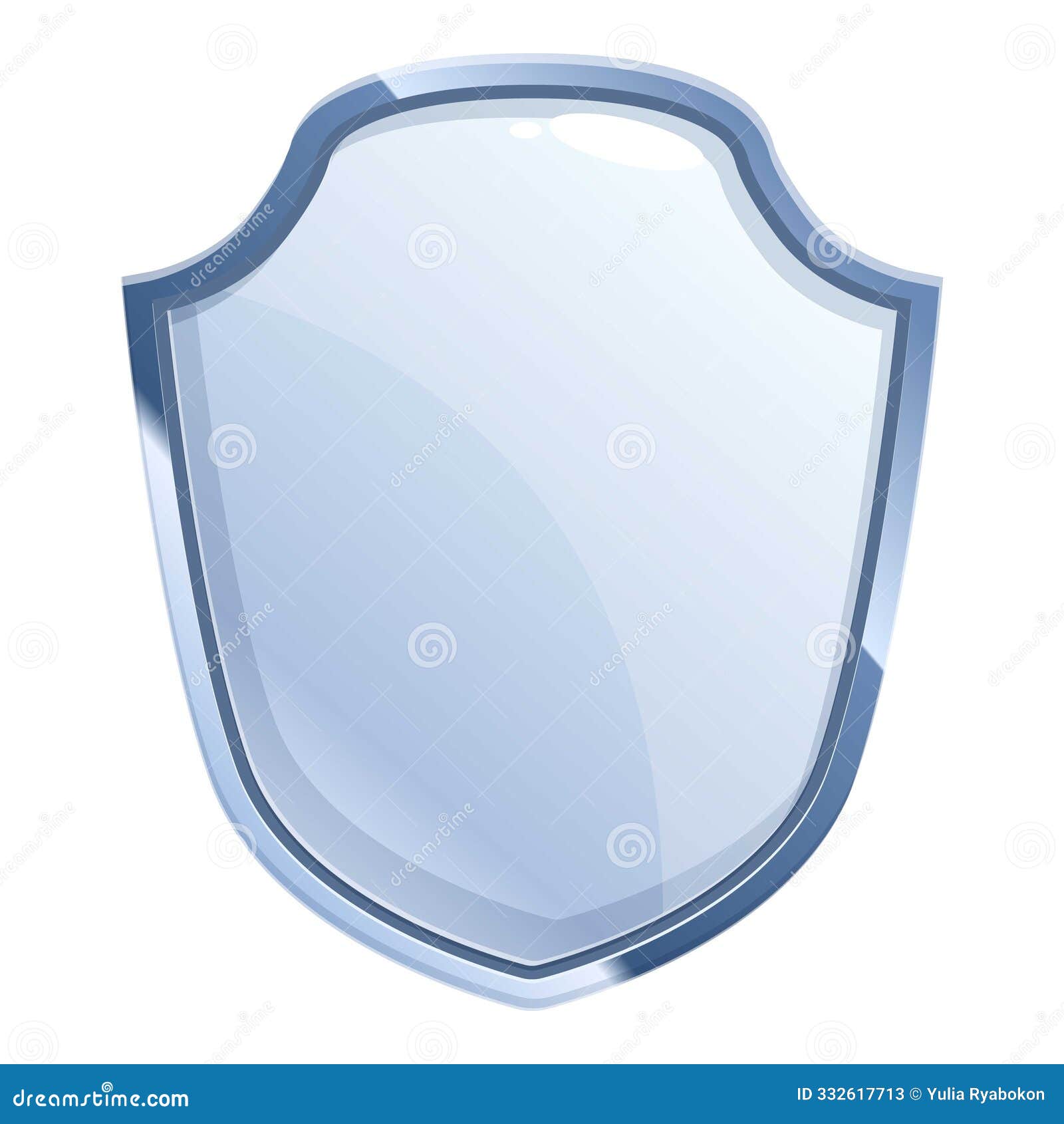 Blank Shiny Chrome Shield Providing Protection and Security Stock ...
