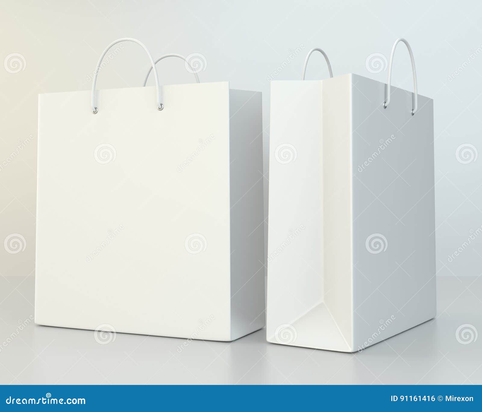 Blank Shopping Paper Bags Template Set Stock Illustration ...