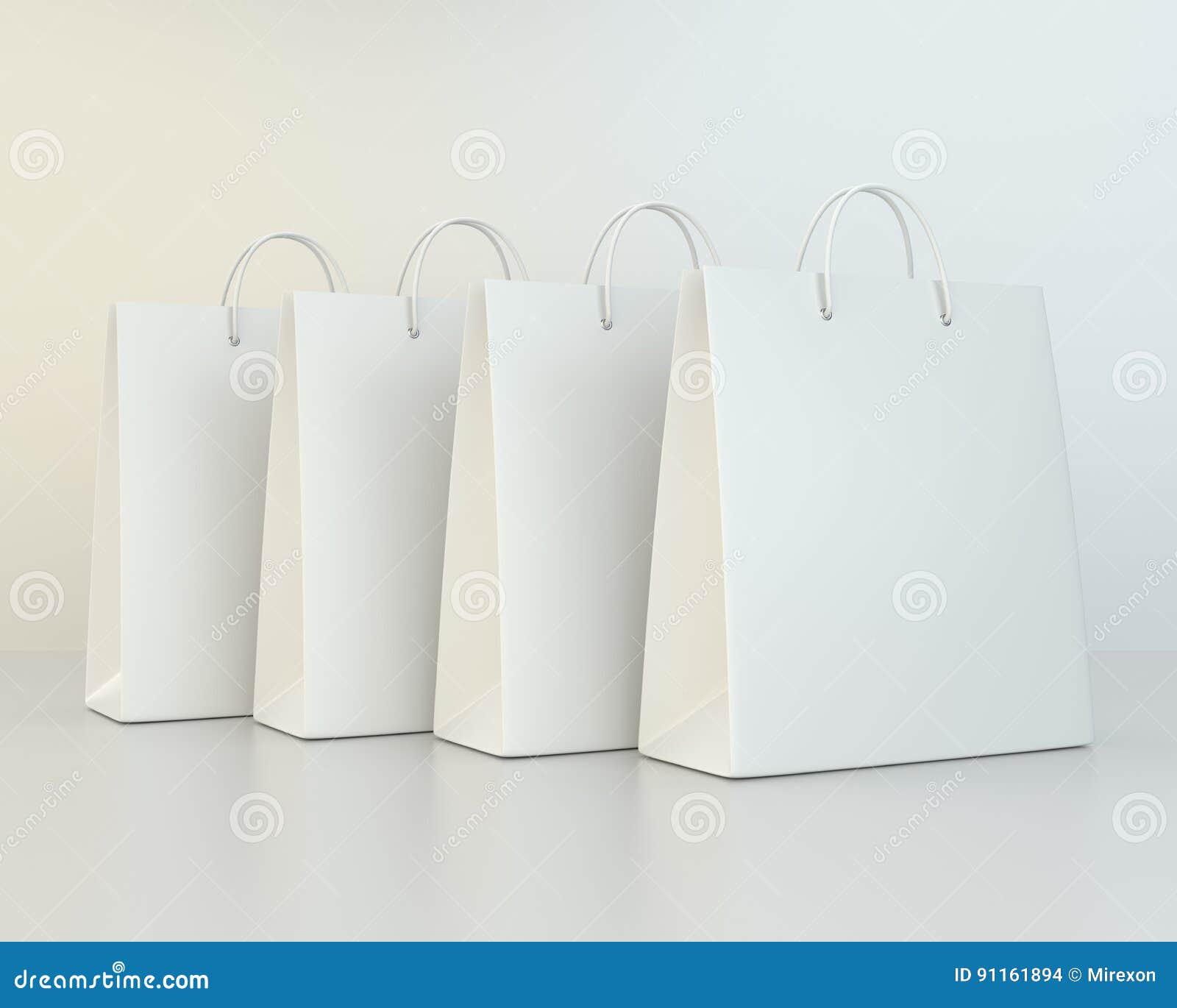 Blank Shopping Paper Bags Template Set Stock Illustration ...