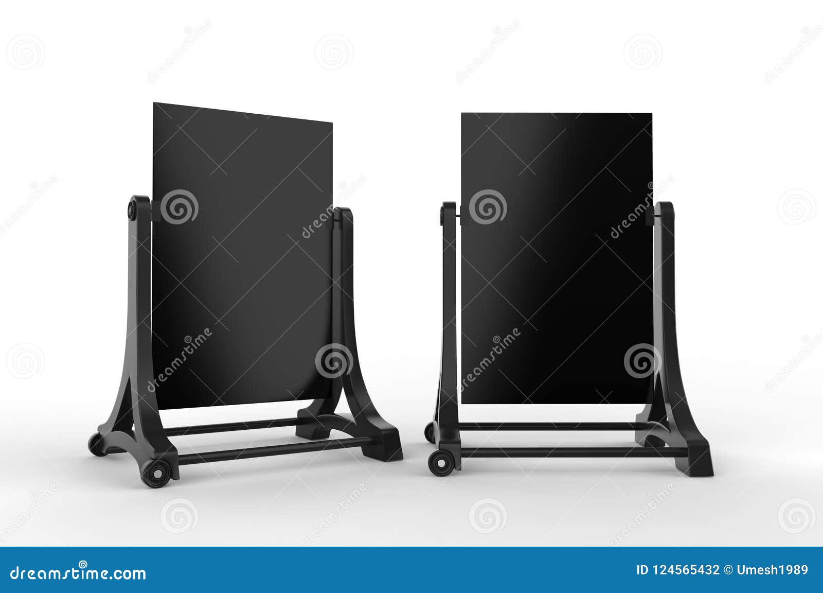 Blank Sidewalk Changeable Message Board Sign. 3d Rendering Illustration ...