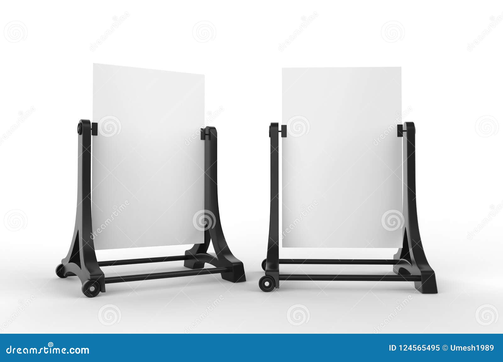 Blank Sidewalk Changeable Message Board Sign. 3d Rendering Illustration ...