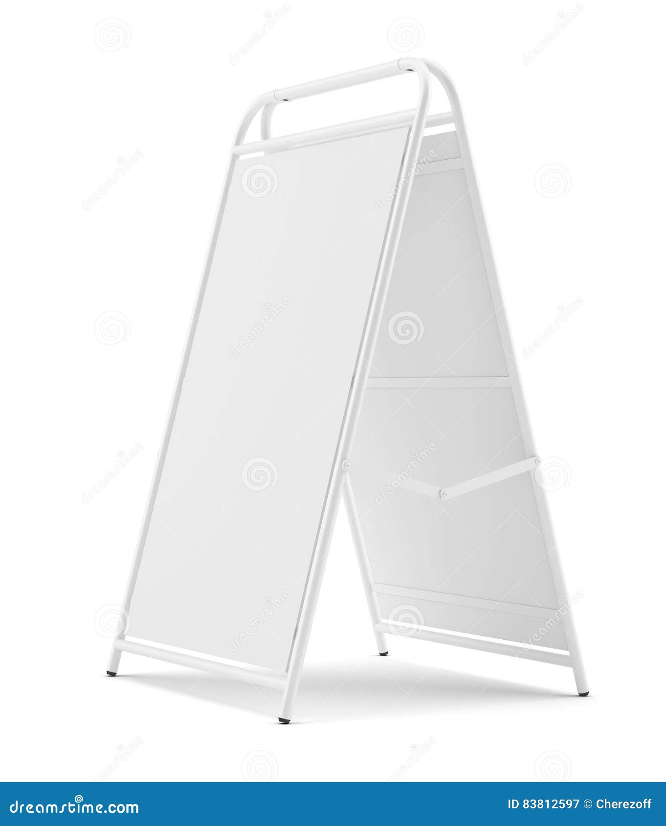 Blank Sidewalk Changeable Message Board Sign. 3d Rendering Illustration ...