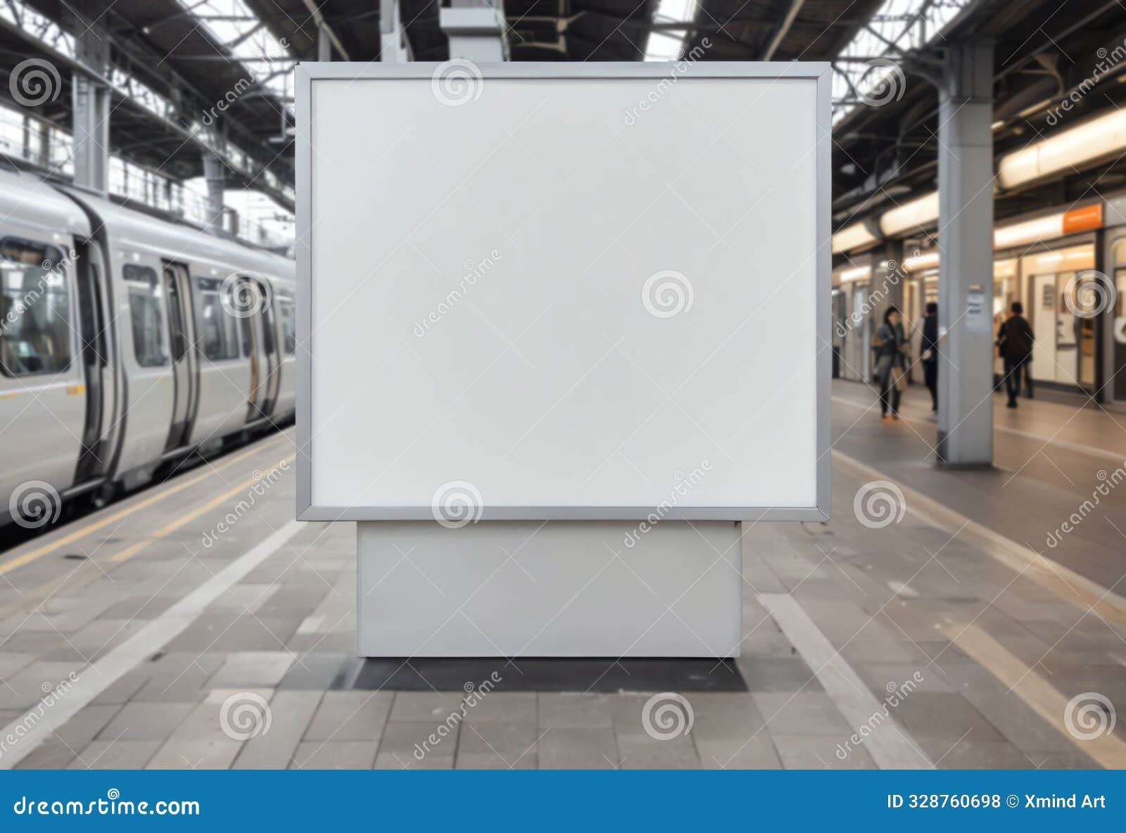 Blank Sign Billboard Poster for Copy Space at Train Station Stock ...