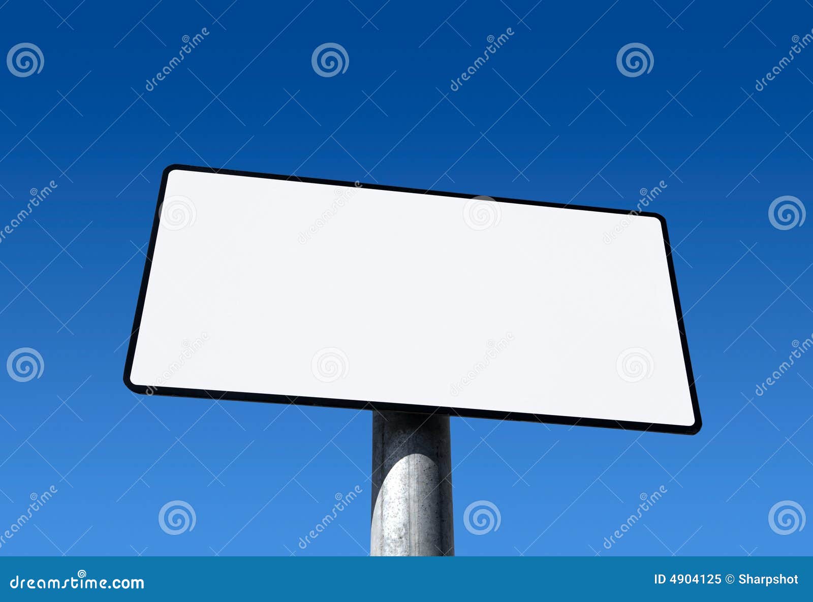 Blank Sign Board with Blue Sky Stock Image - Image of pole, cloudless ...