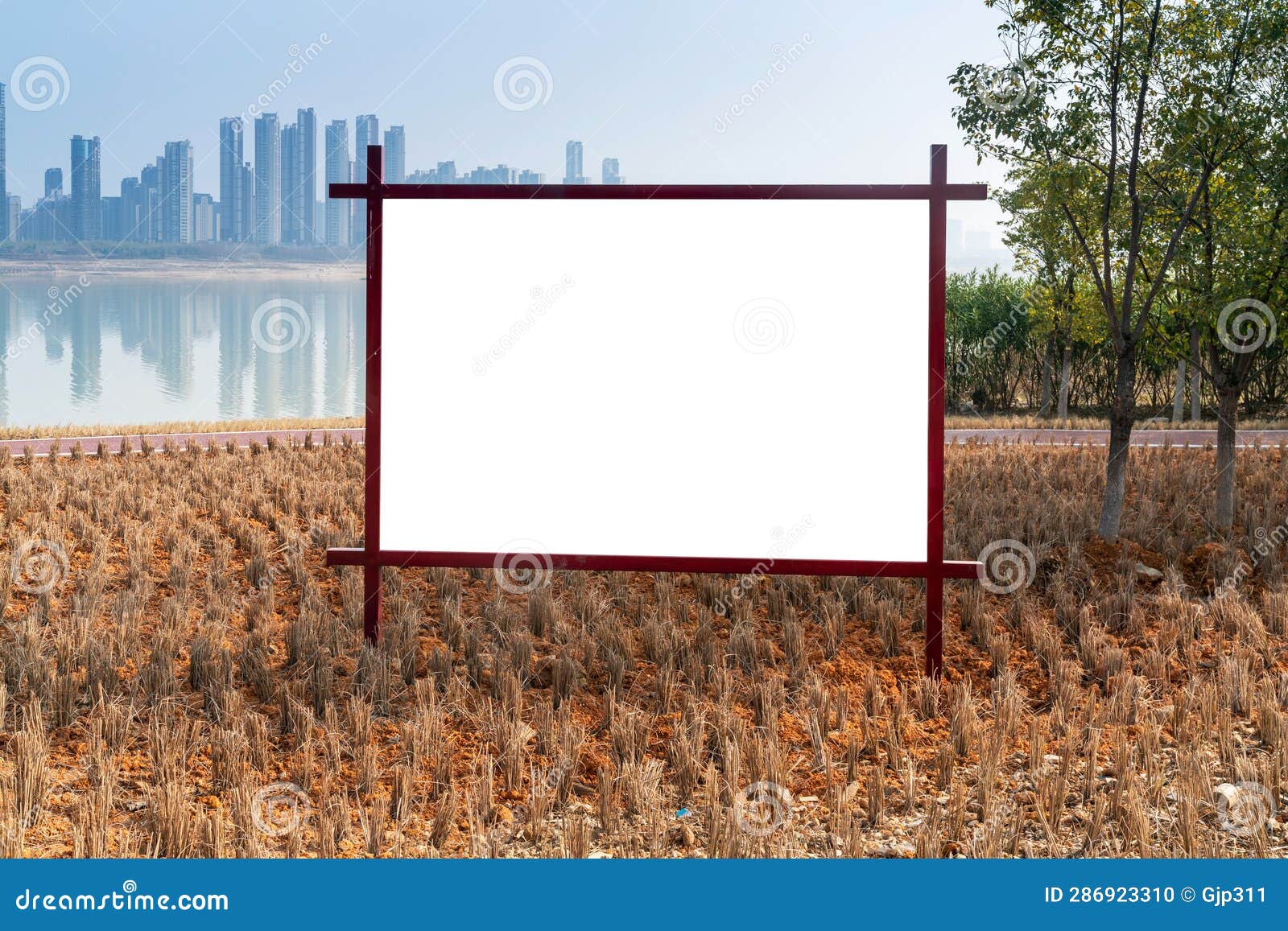 Blank Sign Board in the Park Stock Photo - Image of business, grass ...