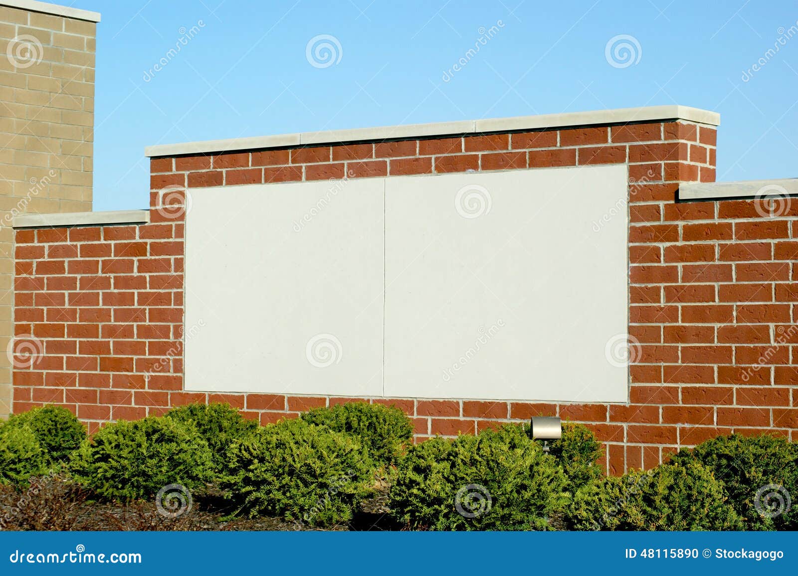 Blank Sign in Brick stock photo. Image of business, green - 48115890