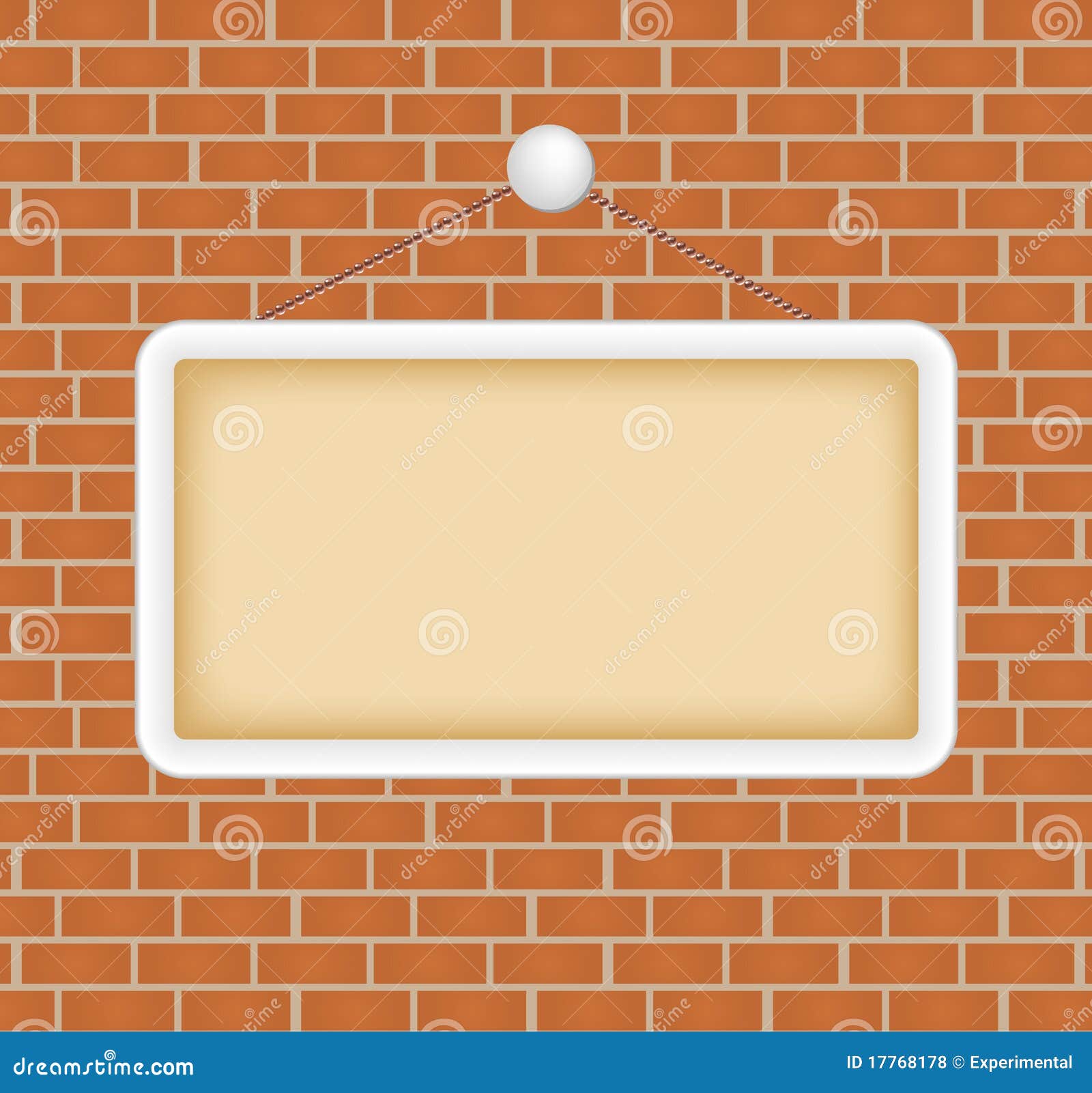 Blank sign at a brick wall stock vector. Illustration of announcement ...