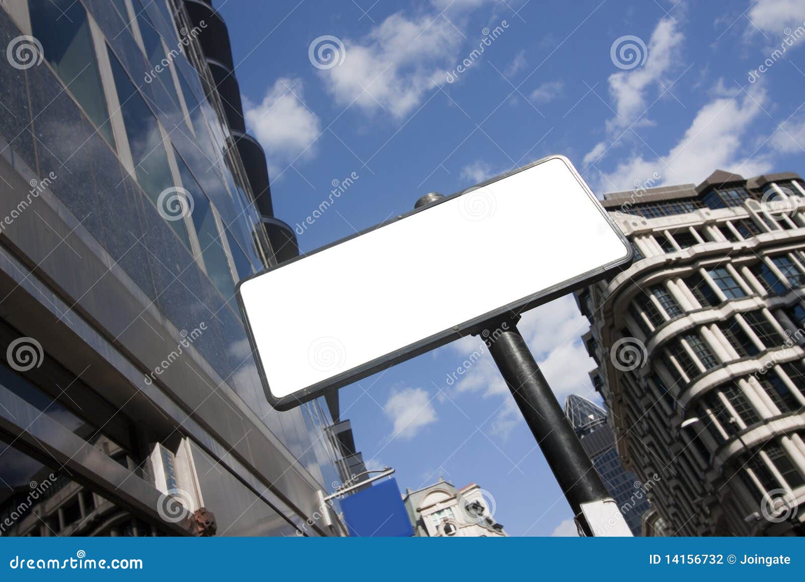 Blank sign in the city stock photo. Image of city, blue - 14156732