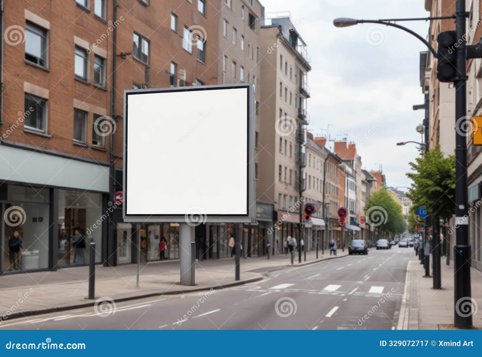Blank Sign Digital Billboard with Copy Space, Town Street Stock ...