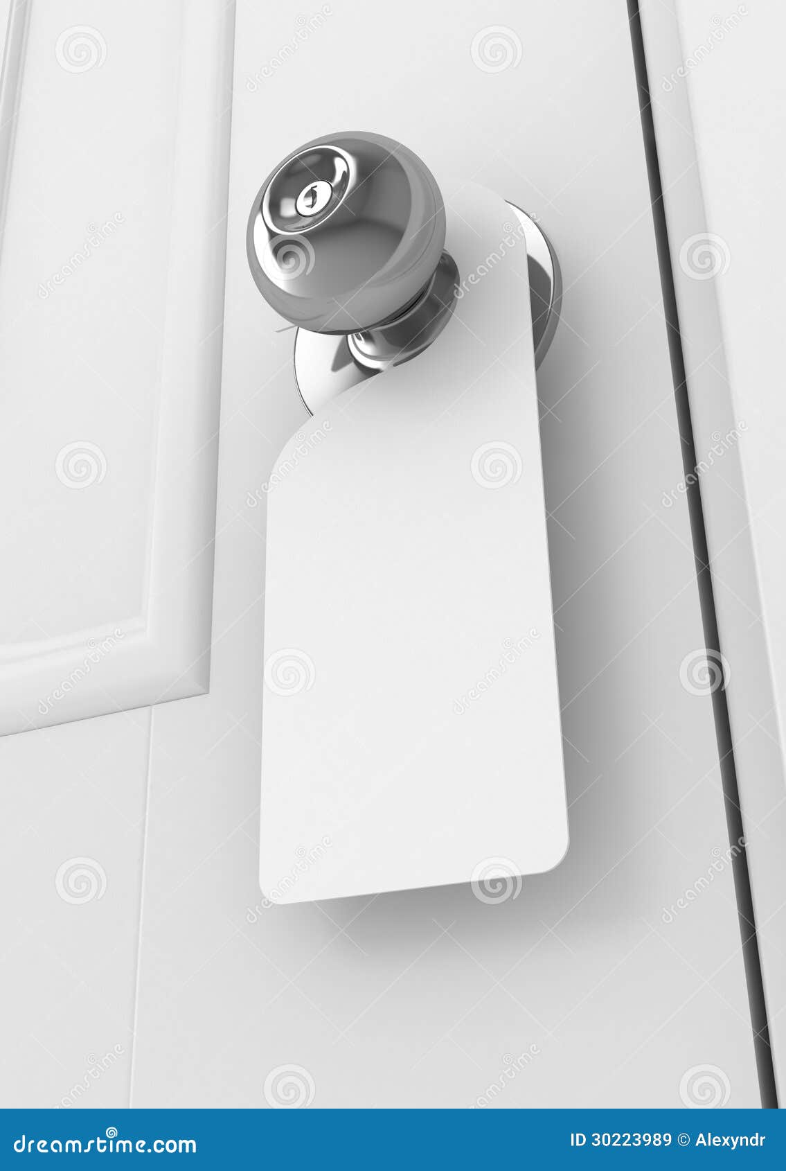 Blank Sign on the Door Handle Stock Illustration - Illustration of ...