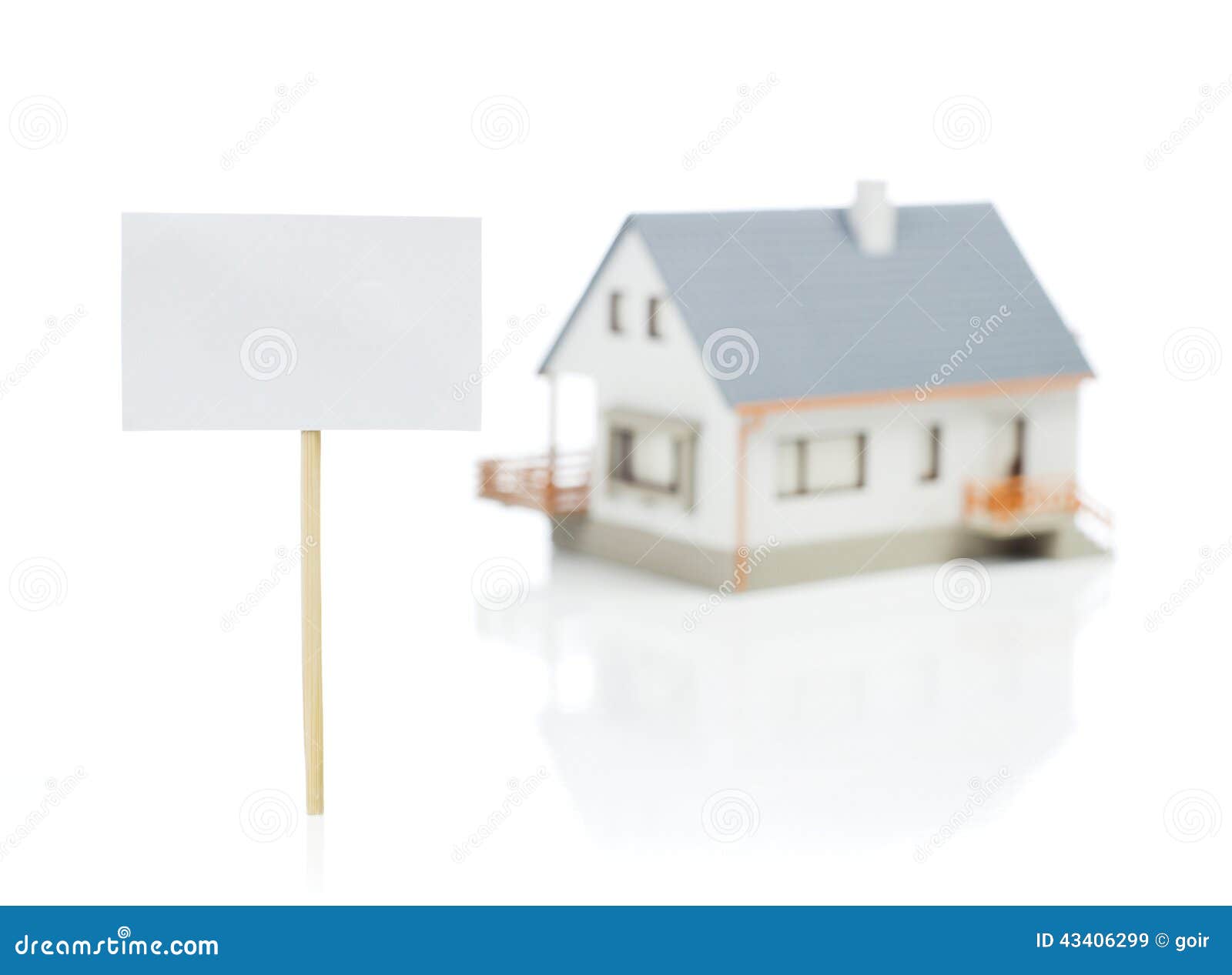 Blank sign and house model stock image. Image of house - 43406299