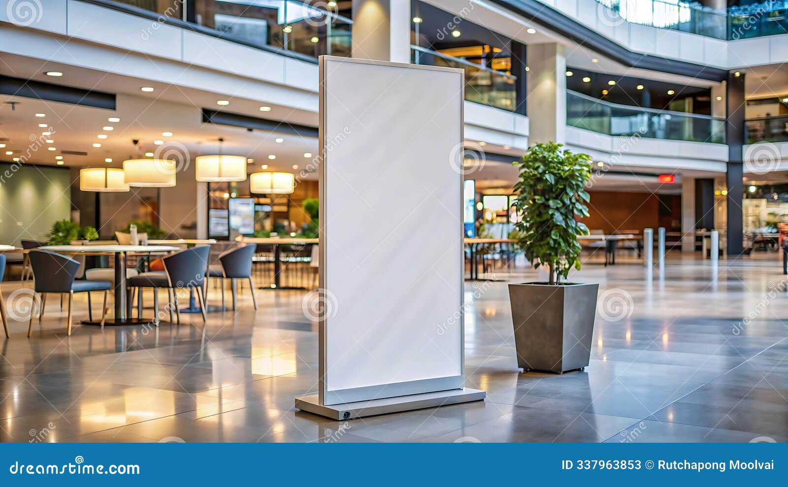 Blank Sign in Modern Lobby - Perfect for Your Message Stock ...