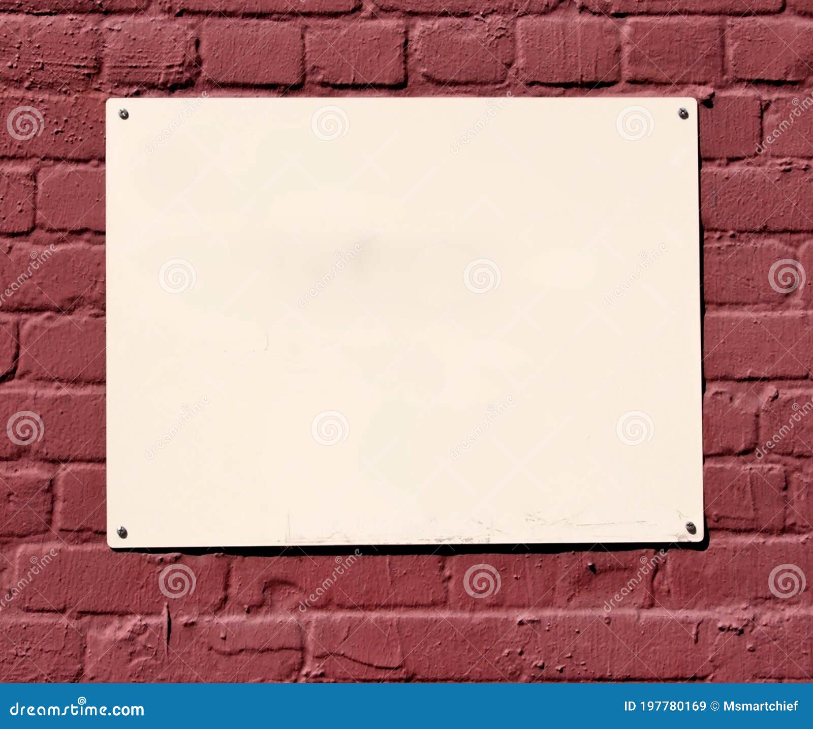 Blank Sign Mounted on Brick Wall Stock Image - Image of copyspace ...