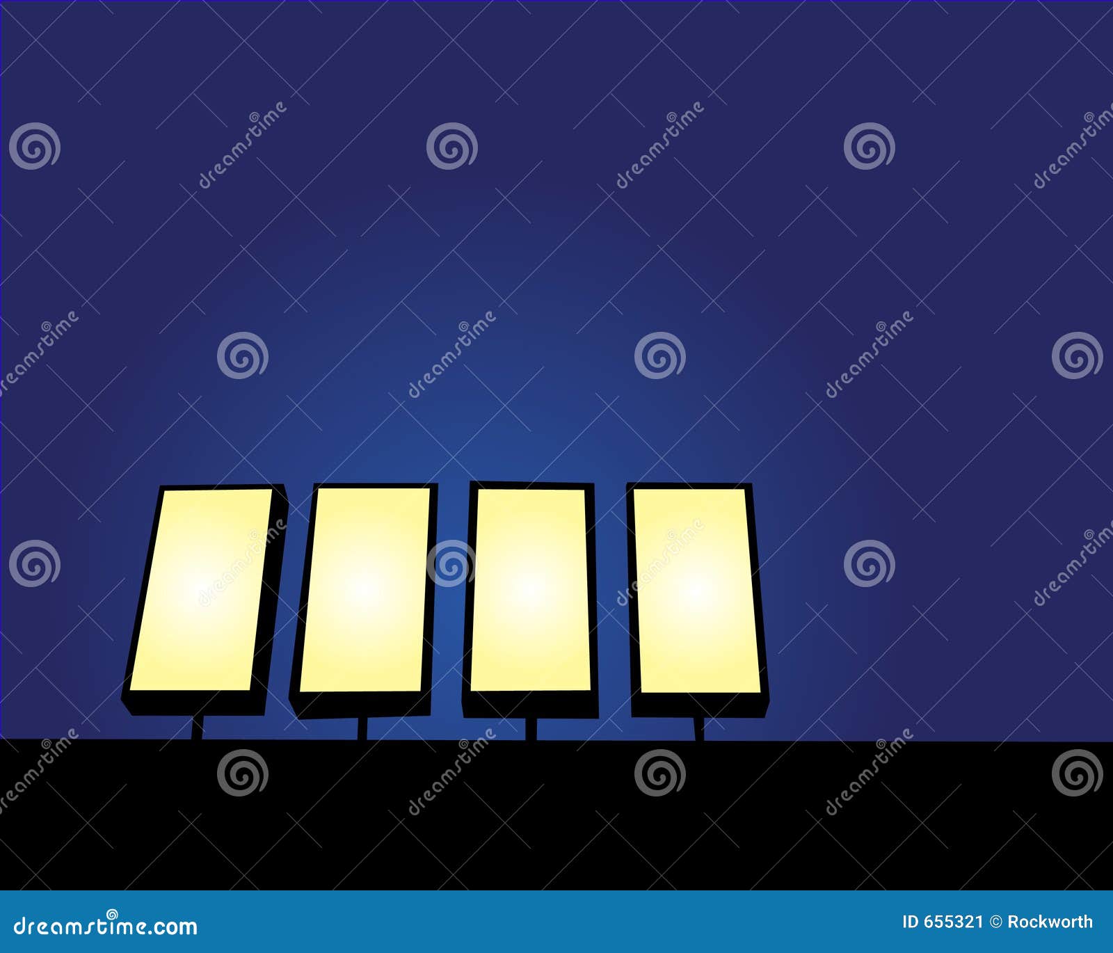 Blank sign at night stock illustration. Illustration of night - 655321