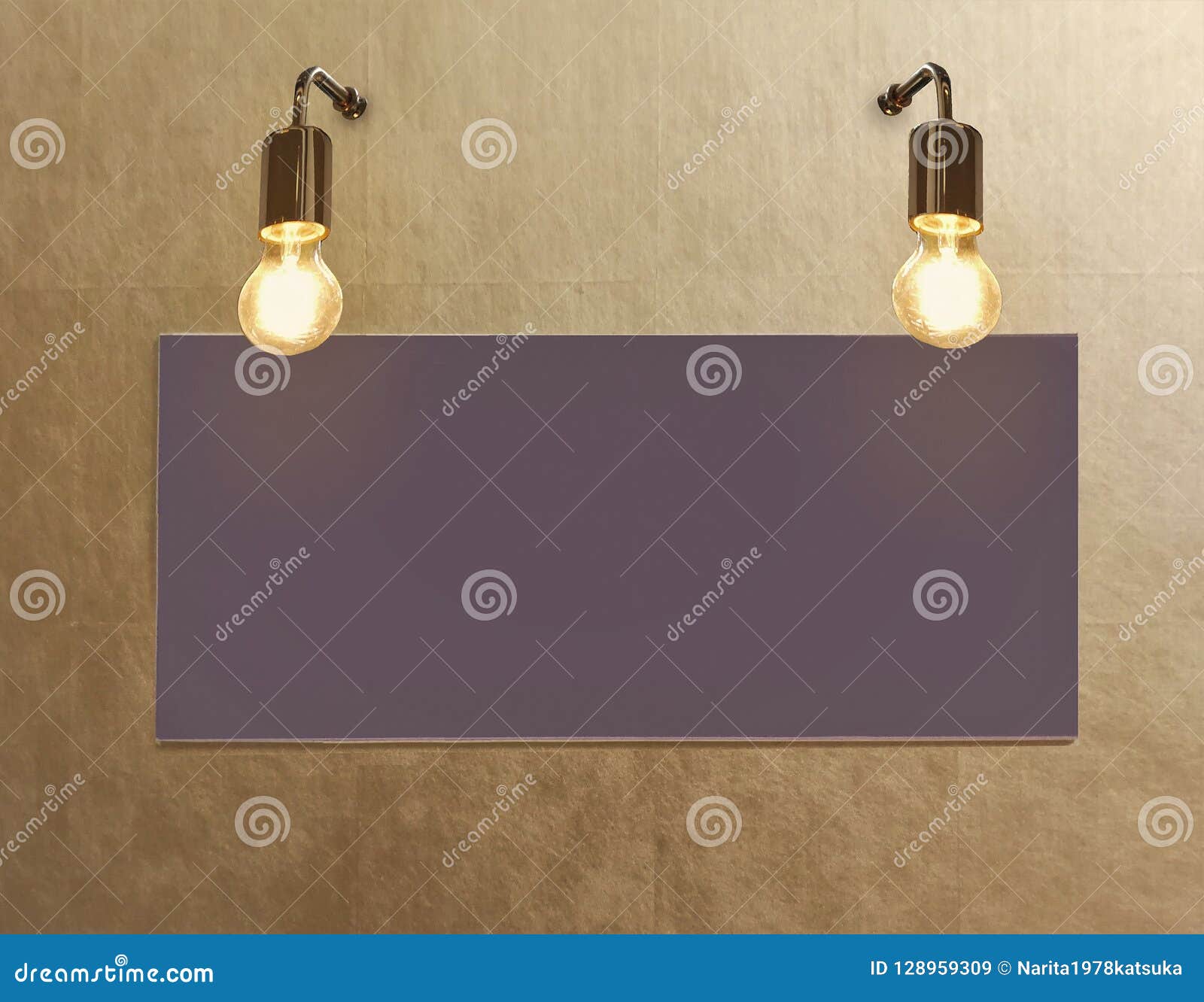 Blank Sign, Blank Plate,with Light Bulb, Blank Plate on Gold Texture ...