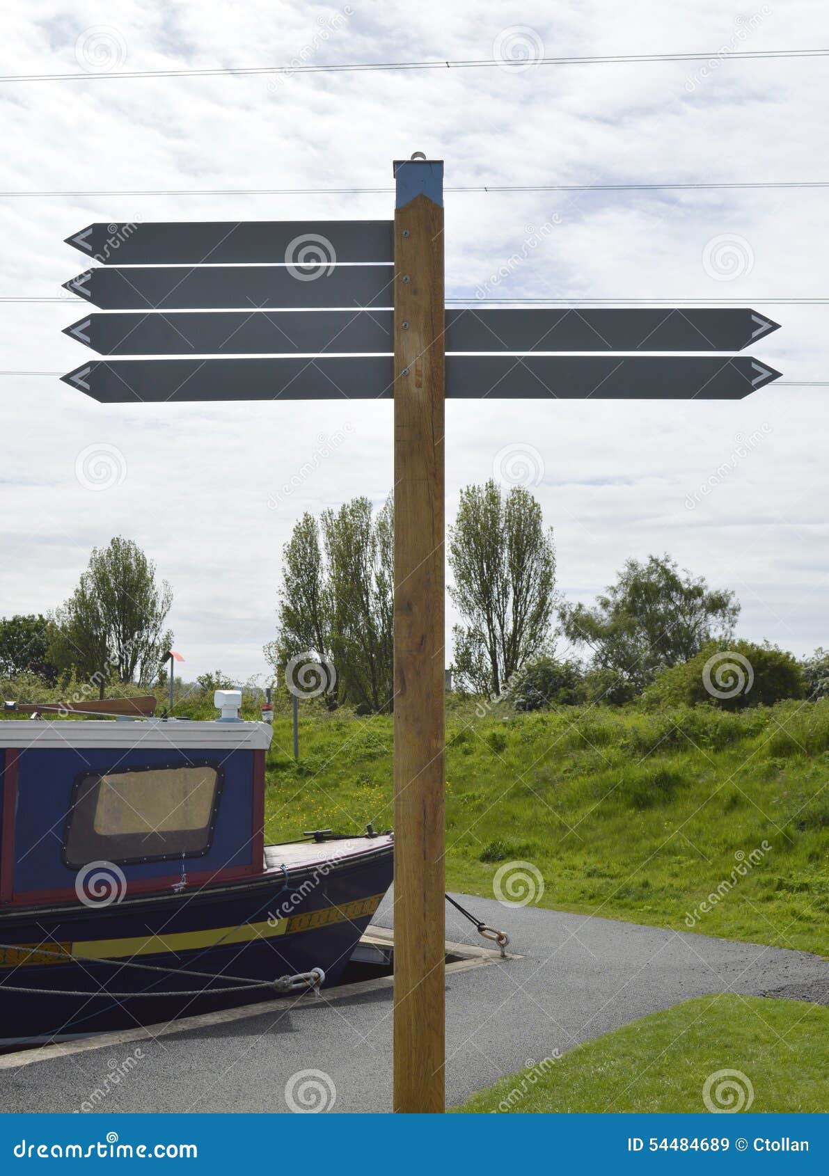 Blank Sign Post stock image. Image of boat, grunge, right - 54484689