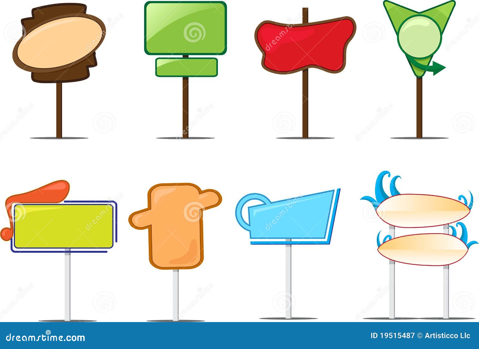 Blank sign posts stock vector. Illustration of media - 19515487