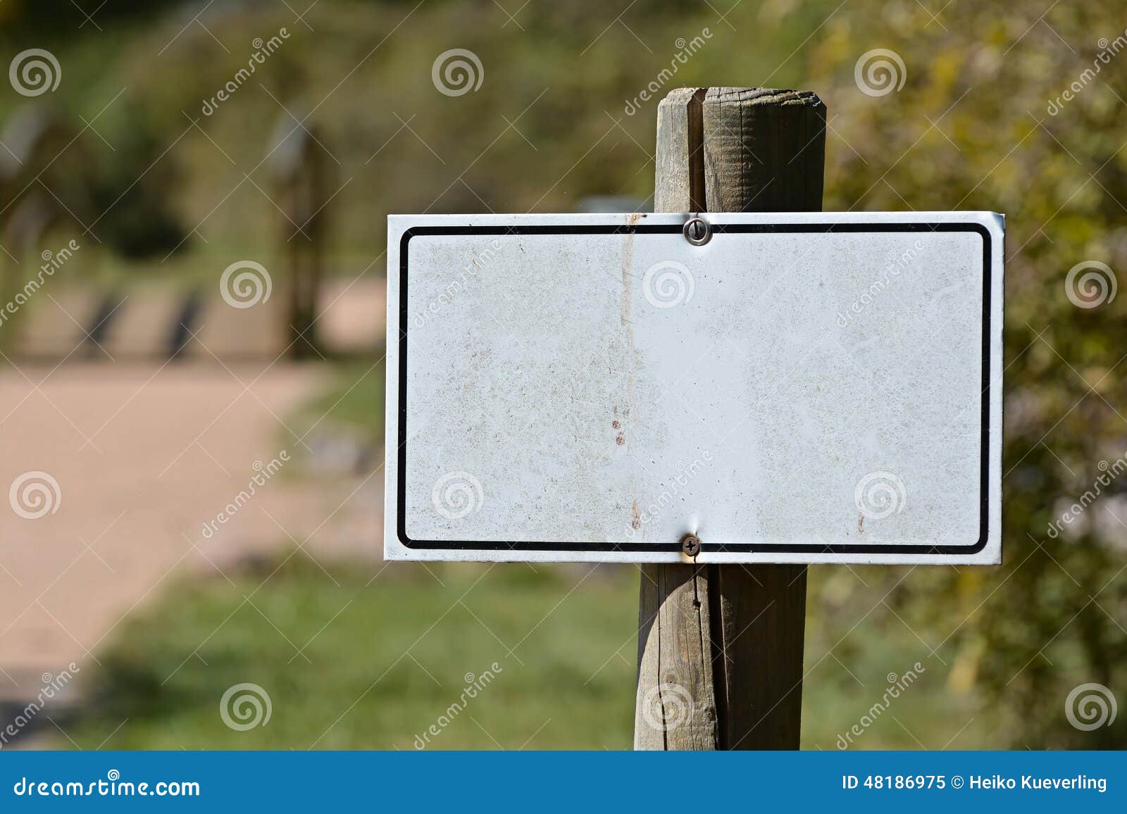 Unlabeled Sign Inserted In The Snow In The Park Royalty-Free Stock ...