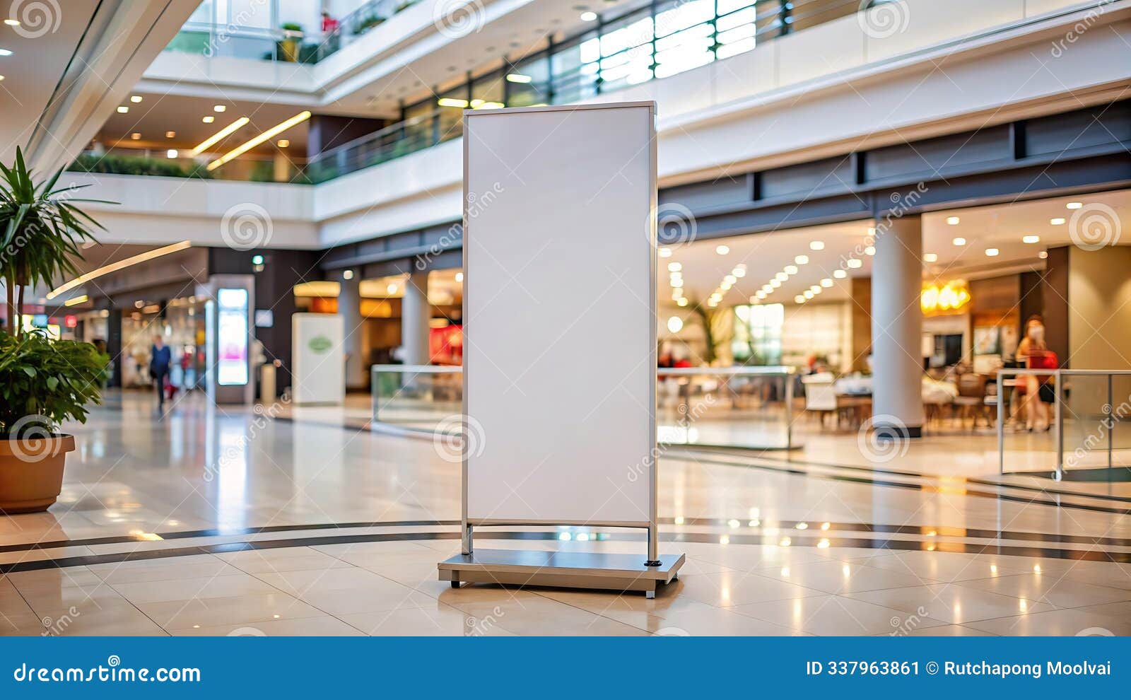 Blank Signage Mockup In Modern Mall Interior Royalty-Free Stock ...