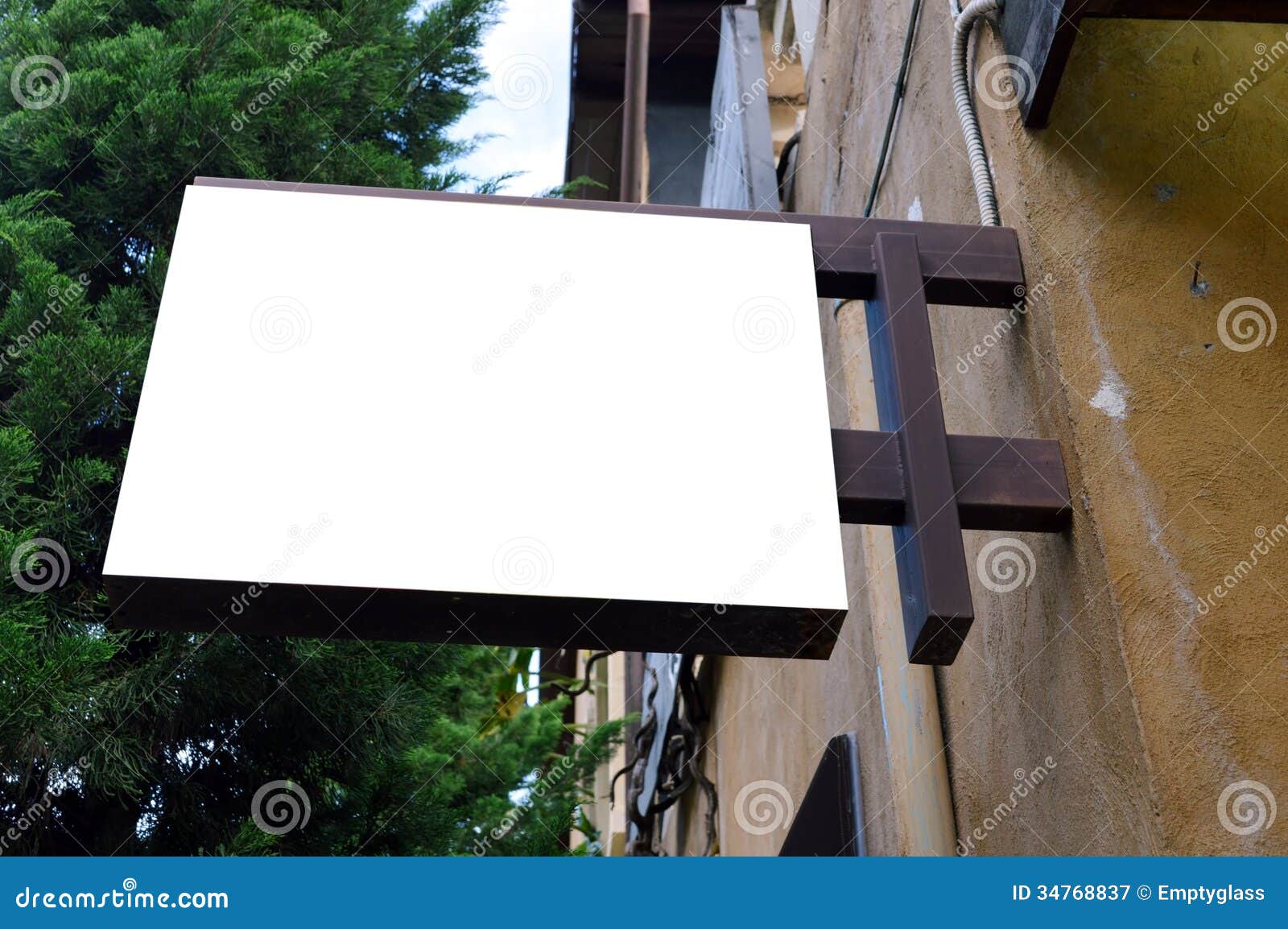 Blank Signage Shop and Restaurant Stock Image - Image of empty, iron ...