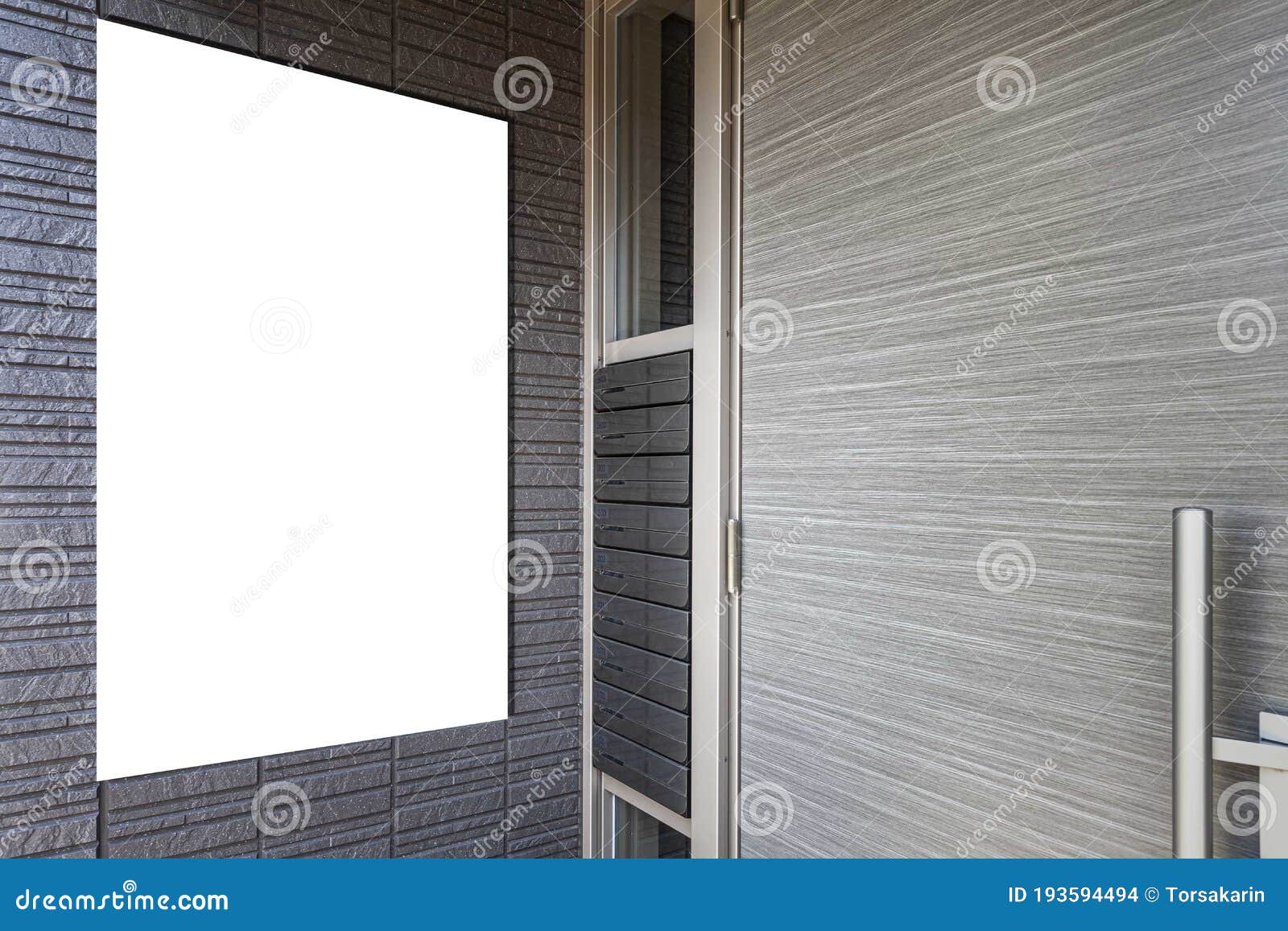 Blank Signage on the Wall in the Modern Stock Photo - Image of light ...