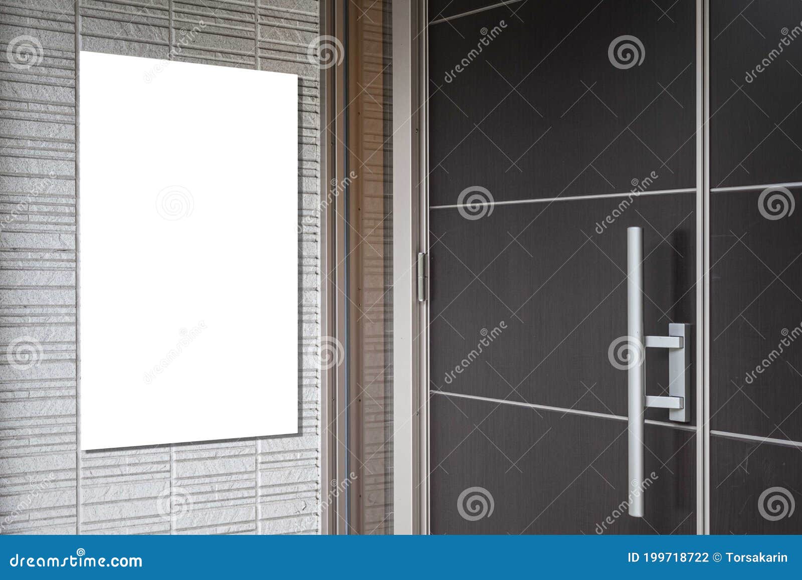 Blank signage on the wall stock photo. Image of front - 199718722