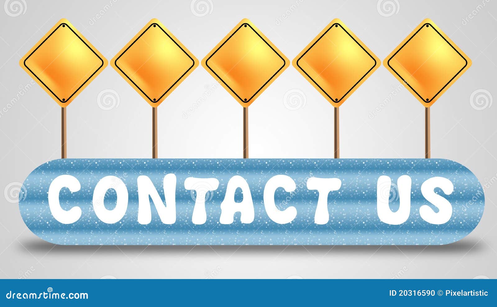 Blank Signboard and Contact Us Button Stock Illustration - Illustration ...