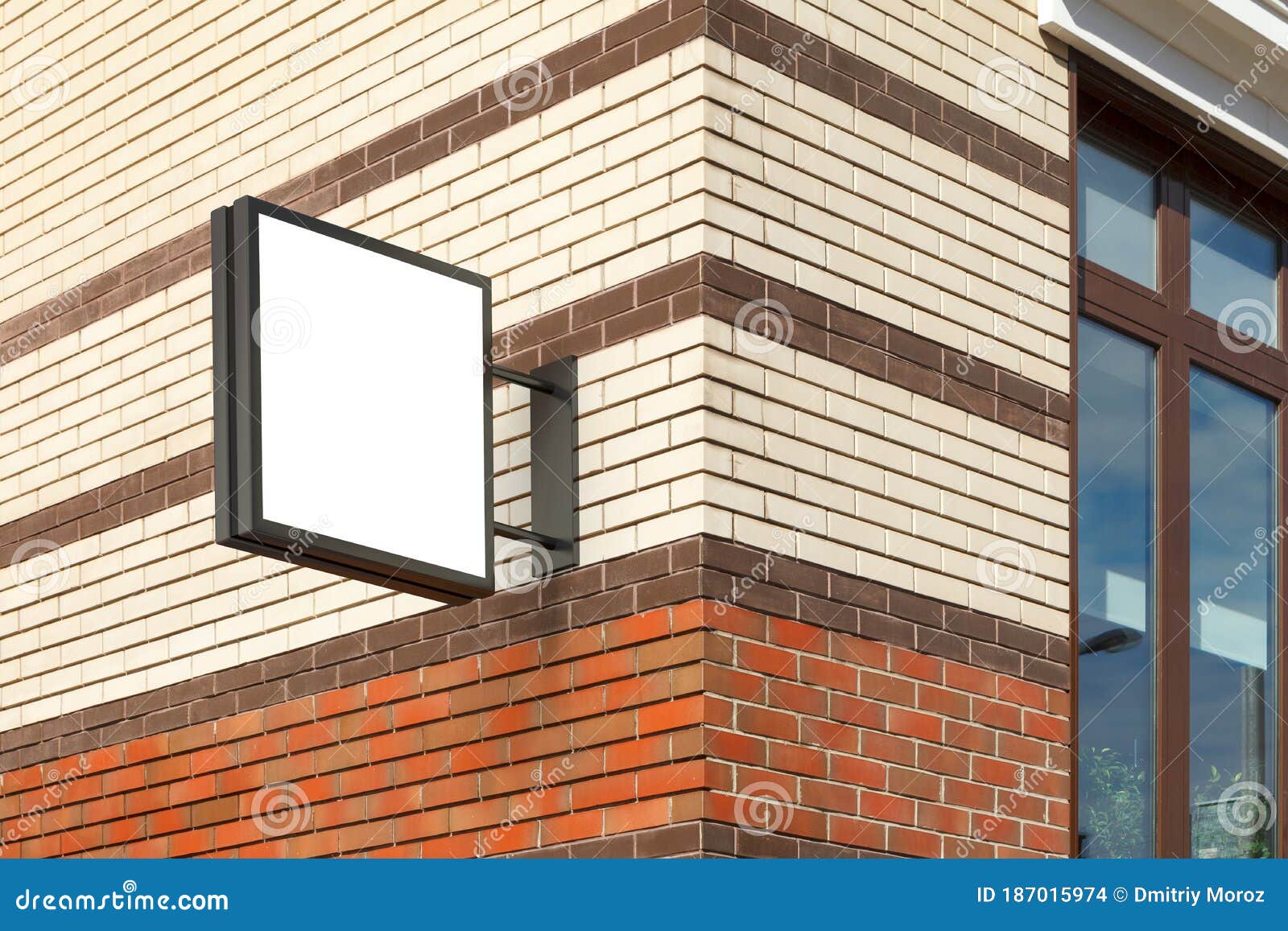Blank Signboard on the Wall Stock Photo - Image of panel, frame: 187015974