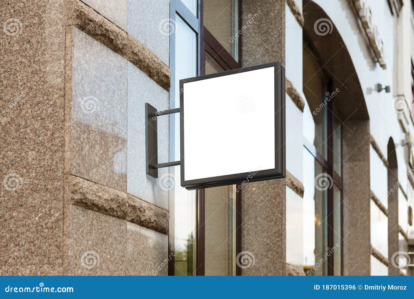 Blank Signboard on the Wall Stock Photo - Image of commercial, exterior ...