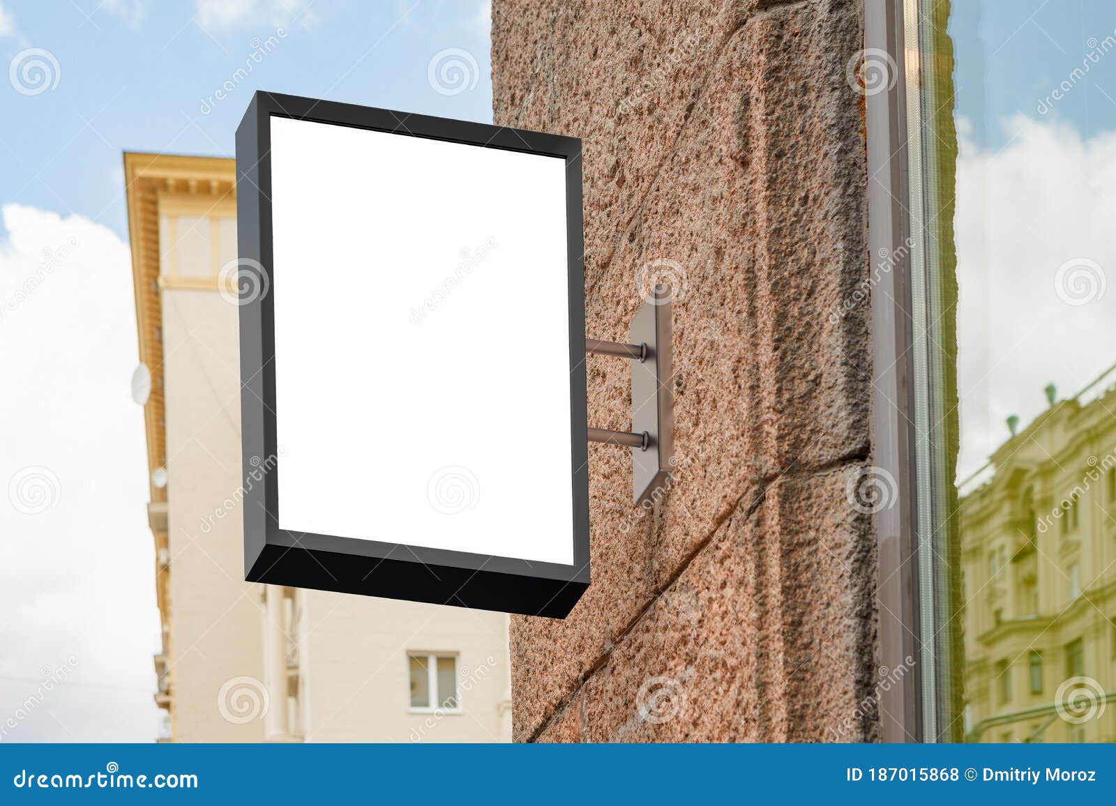 Blank Signboard on the Wall Stock Photo - Image of advertising, design ...