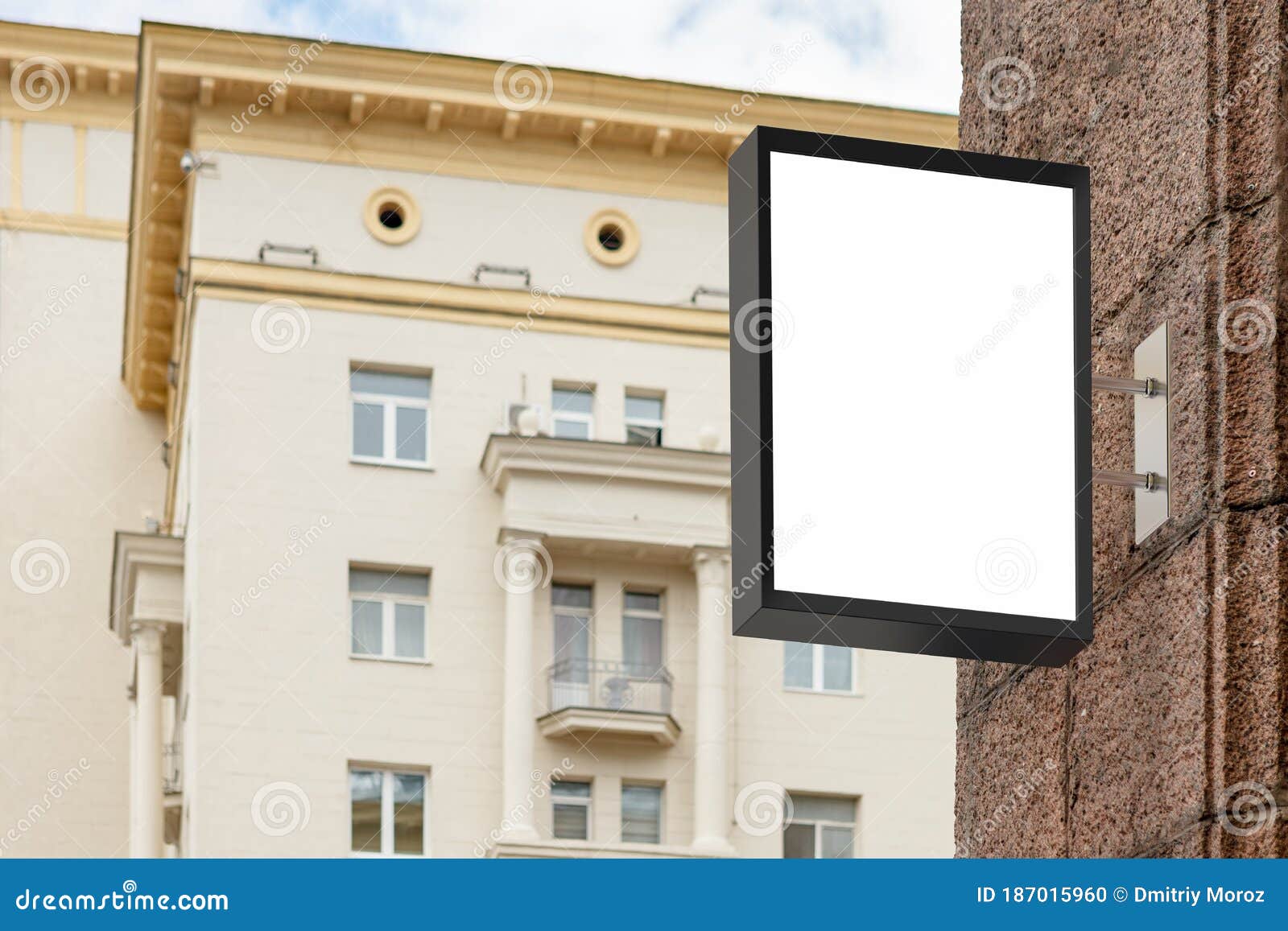 Blank Signboard on the Wall Stock Photo - Image of shop, billboard ...