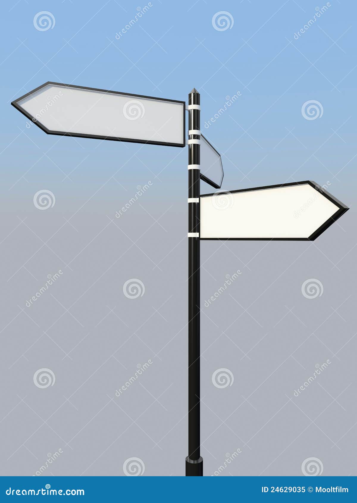 Blank signpost stock illustration. Illustration of directional - 24629035