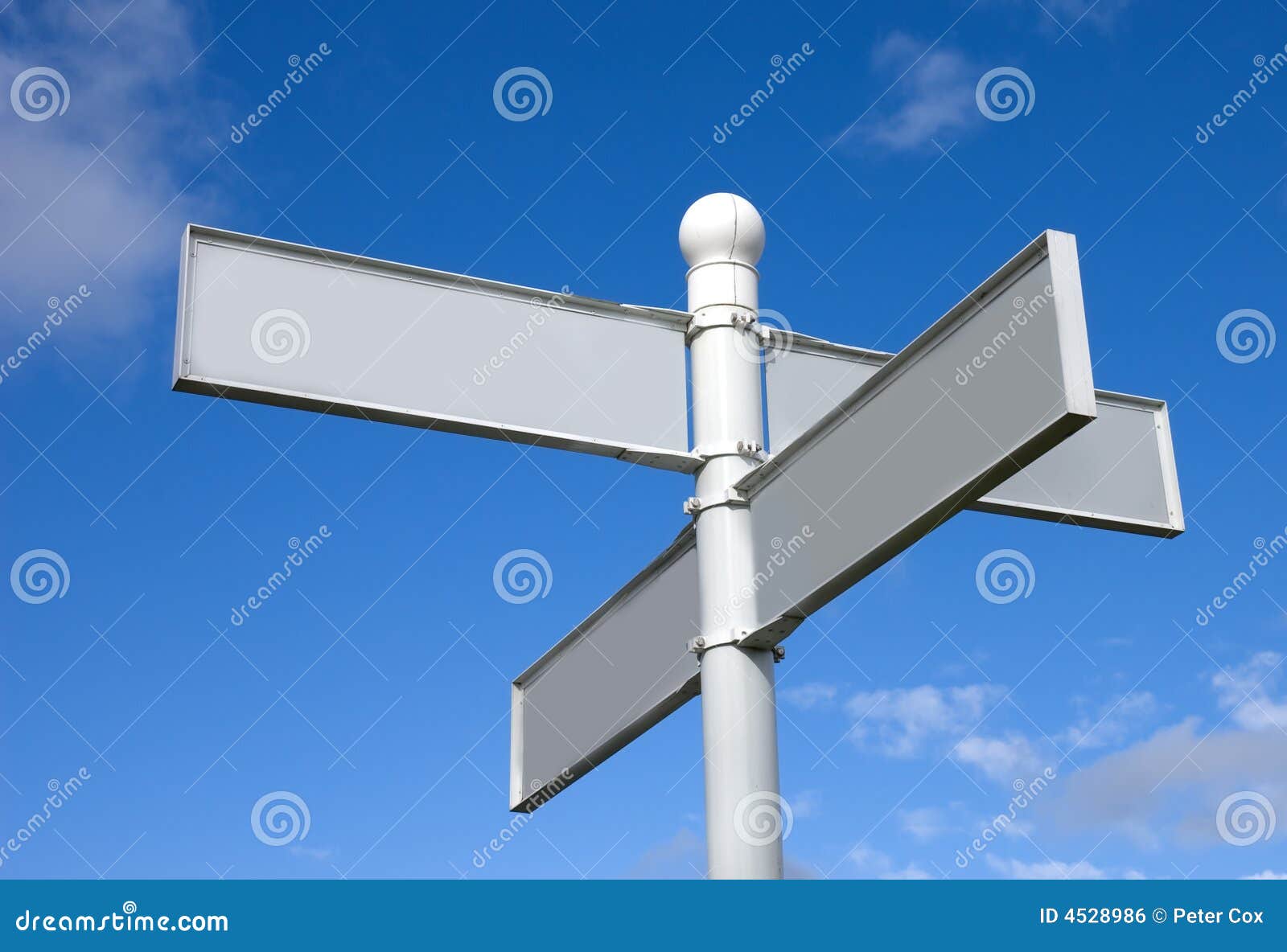 Blank Signpost stock photo. Image of decide, empty, four - 4528986