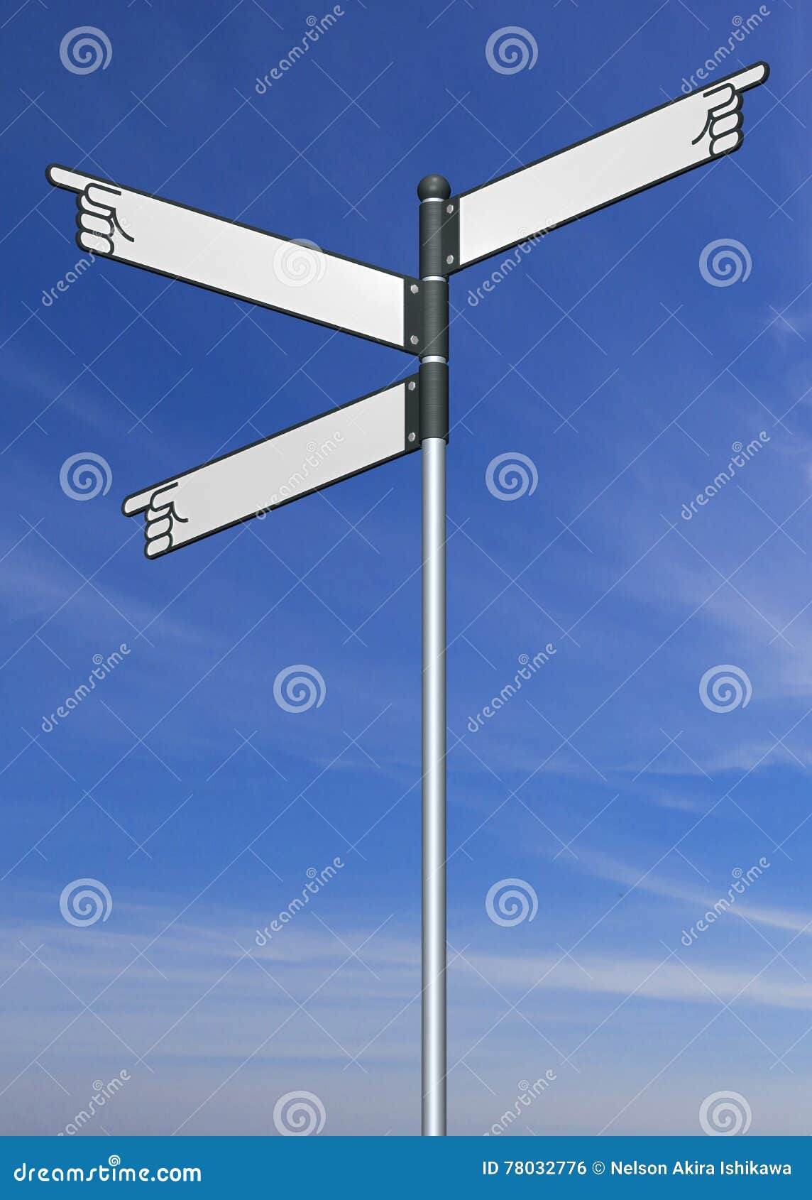 Blank signpost 3D stock illustration. Illustration of blank - 78032776