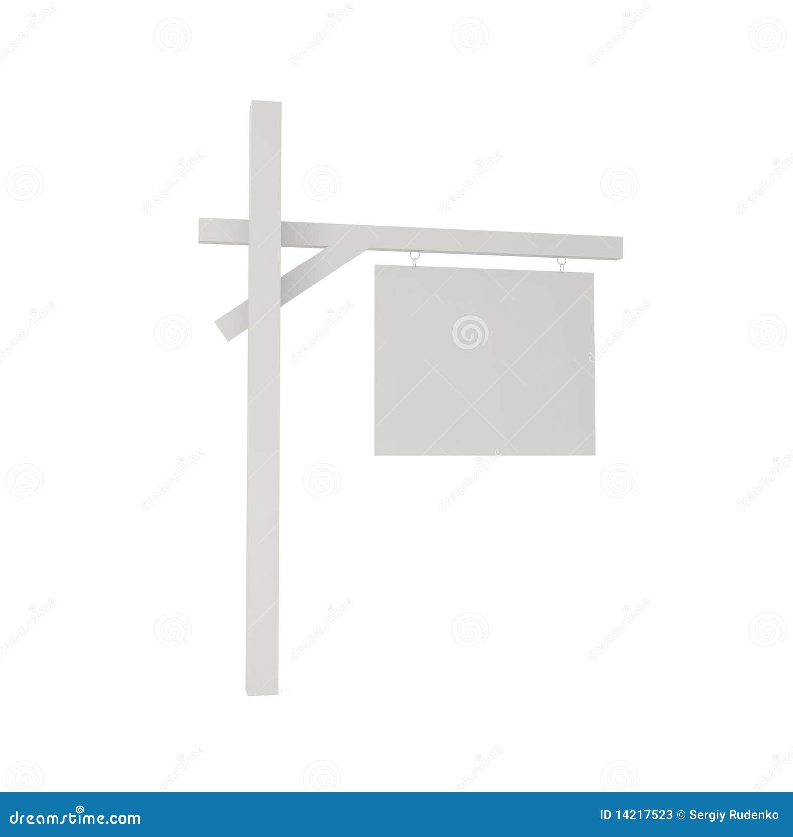 Blank Signpost Isolated on White Stock Illustration - Illustration of ...