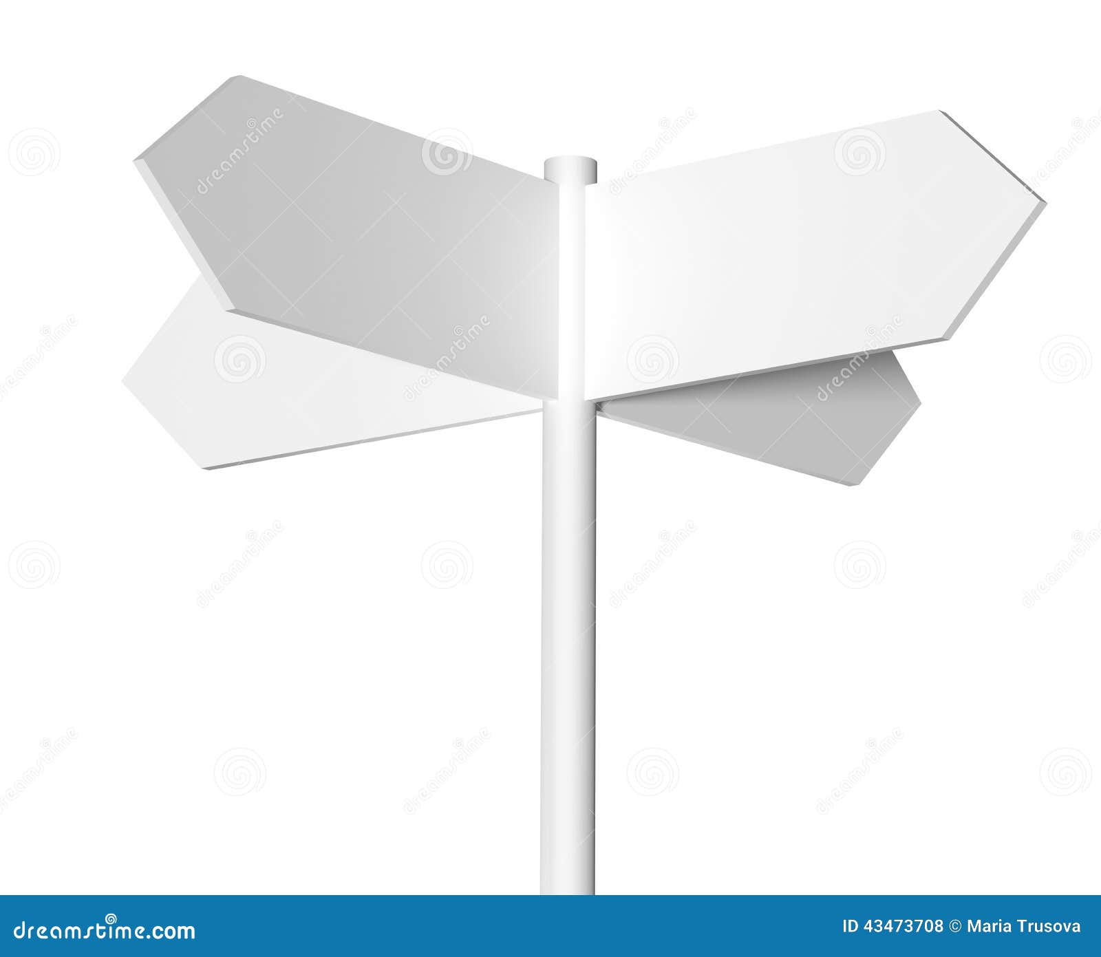 Blank Signpost Isolated on a White Background Stock Illustration ...