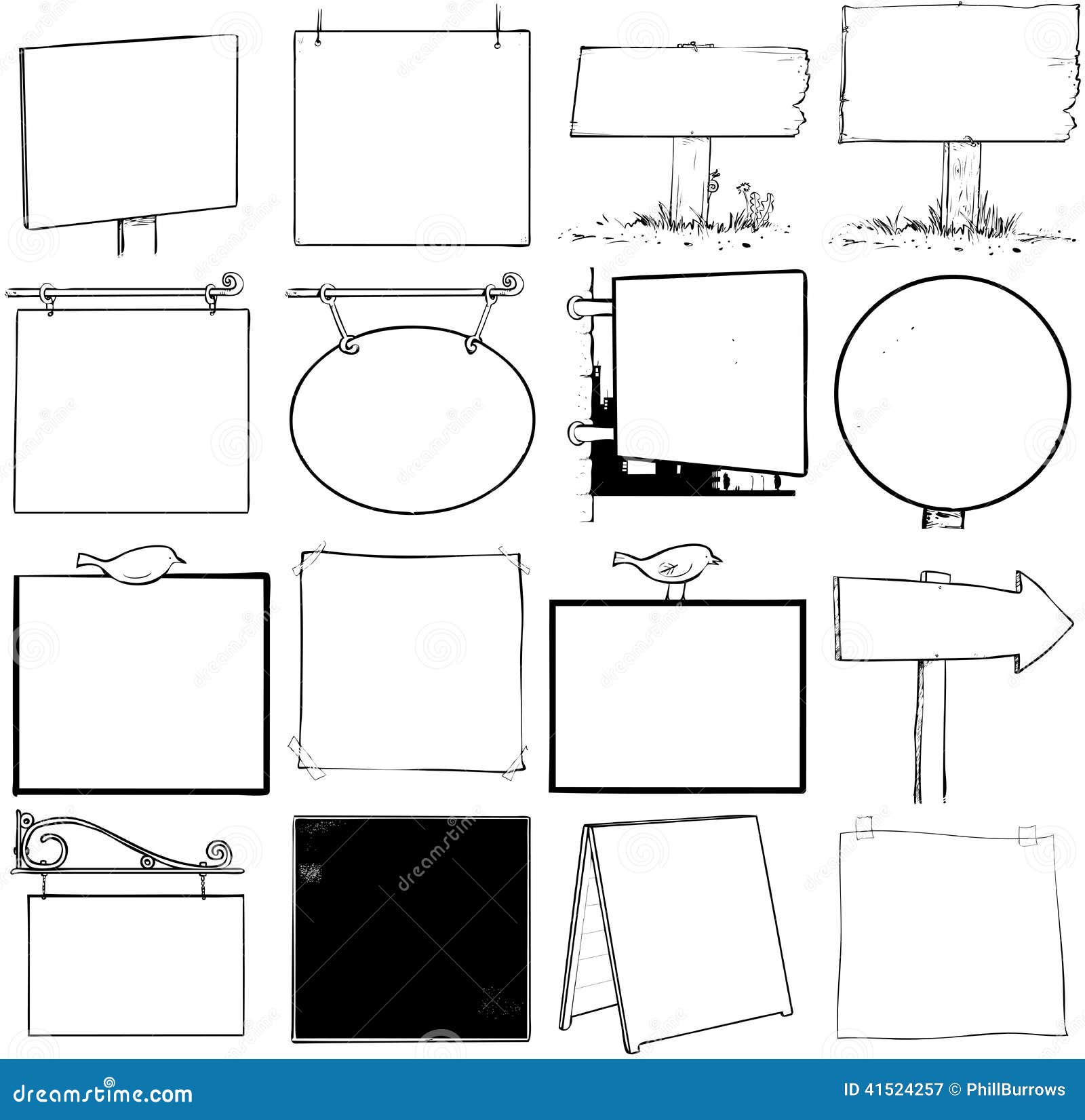 Blank signs stock vector. Illustration of banner, blackboard - 41524257